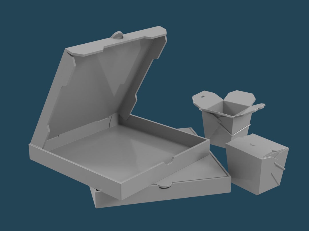 Takeout Boxes 1:6 Play Scale Miniature STL & OBJ 3D Print Files - Etsy