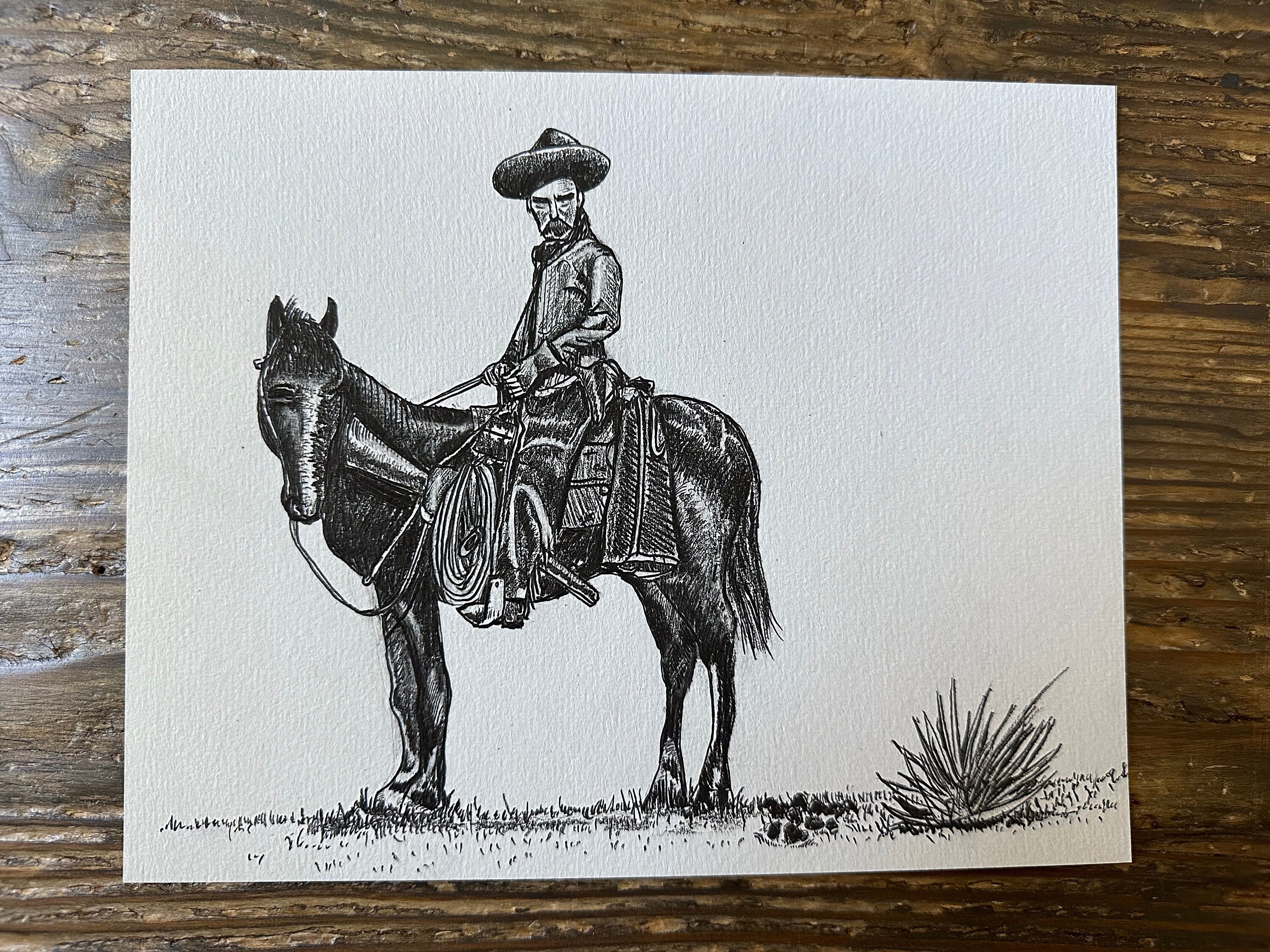 The Sh*t. Grumpy Rancher Waits for His Cattle to Catch Up. Giclée Print ...