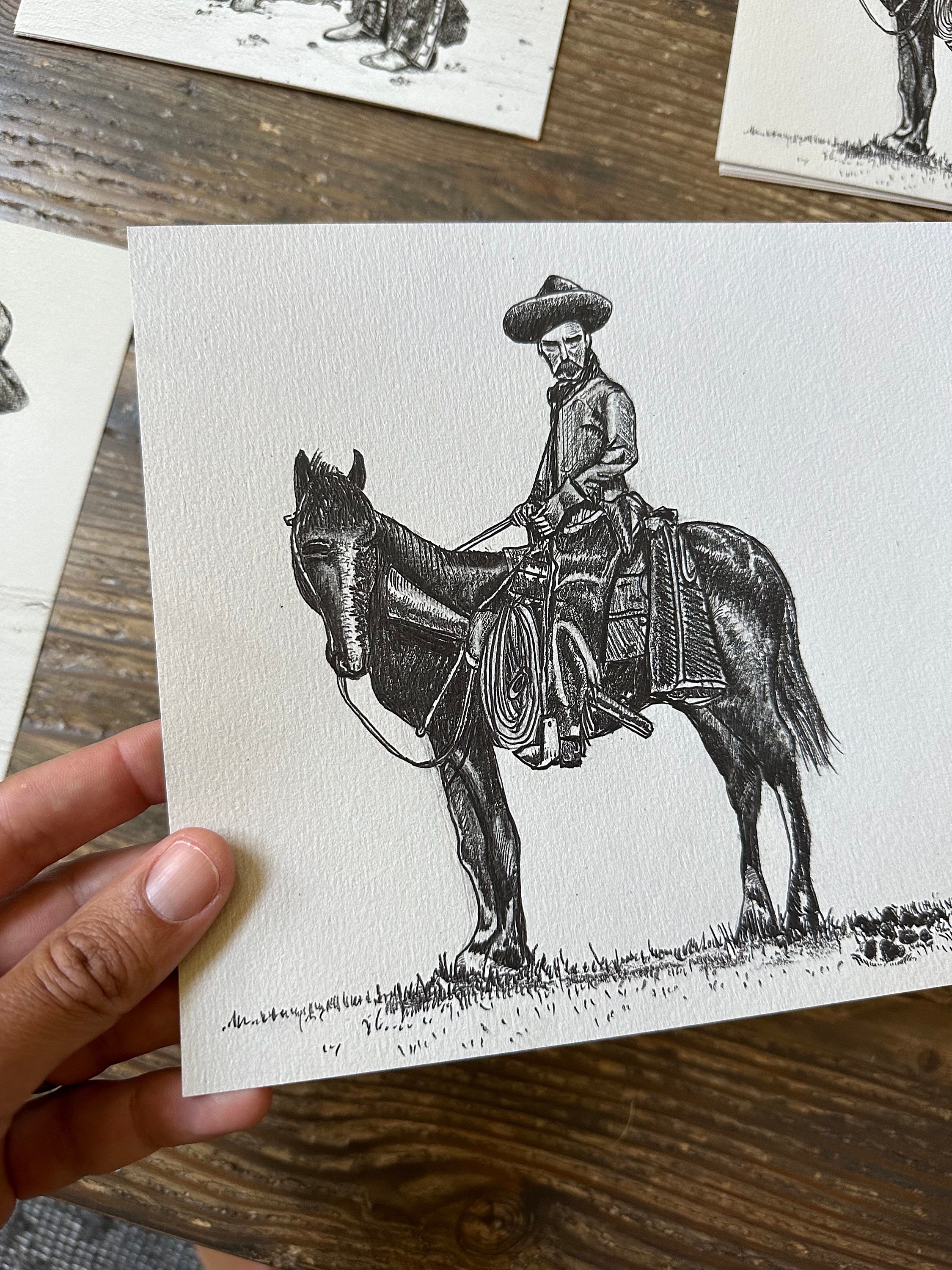 The Sh*t. Grumpy Rancher Waits for His Cattle to Catch Up. Giclée Print ...