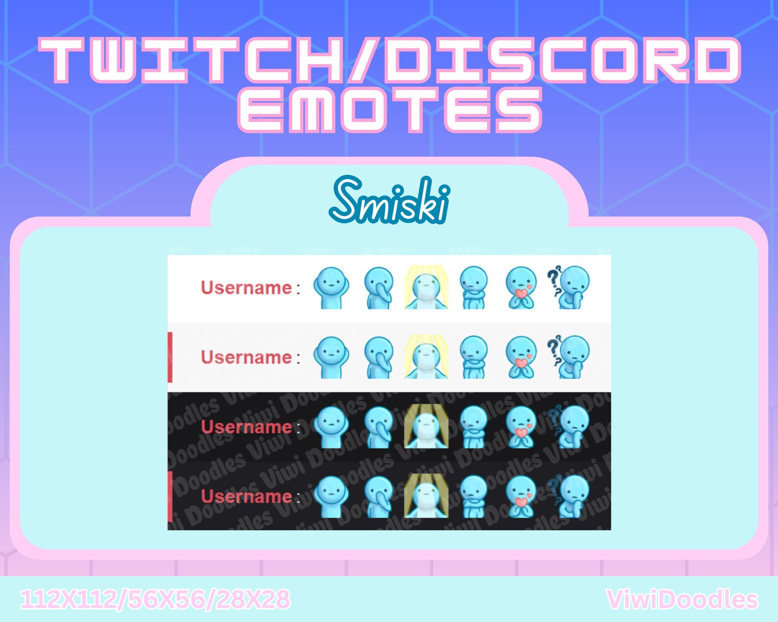 Cute Silly Blue Smiski Emote Pack - Twitch, Discord, Youtube, Stream - Etsy