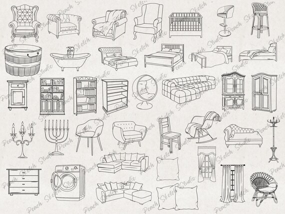 House Furniture Clip Art Svg 49 Furniture Clipart, Sofa, Wardrobe,