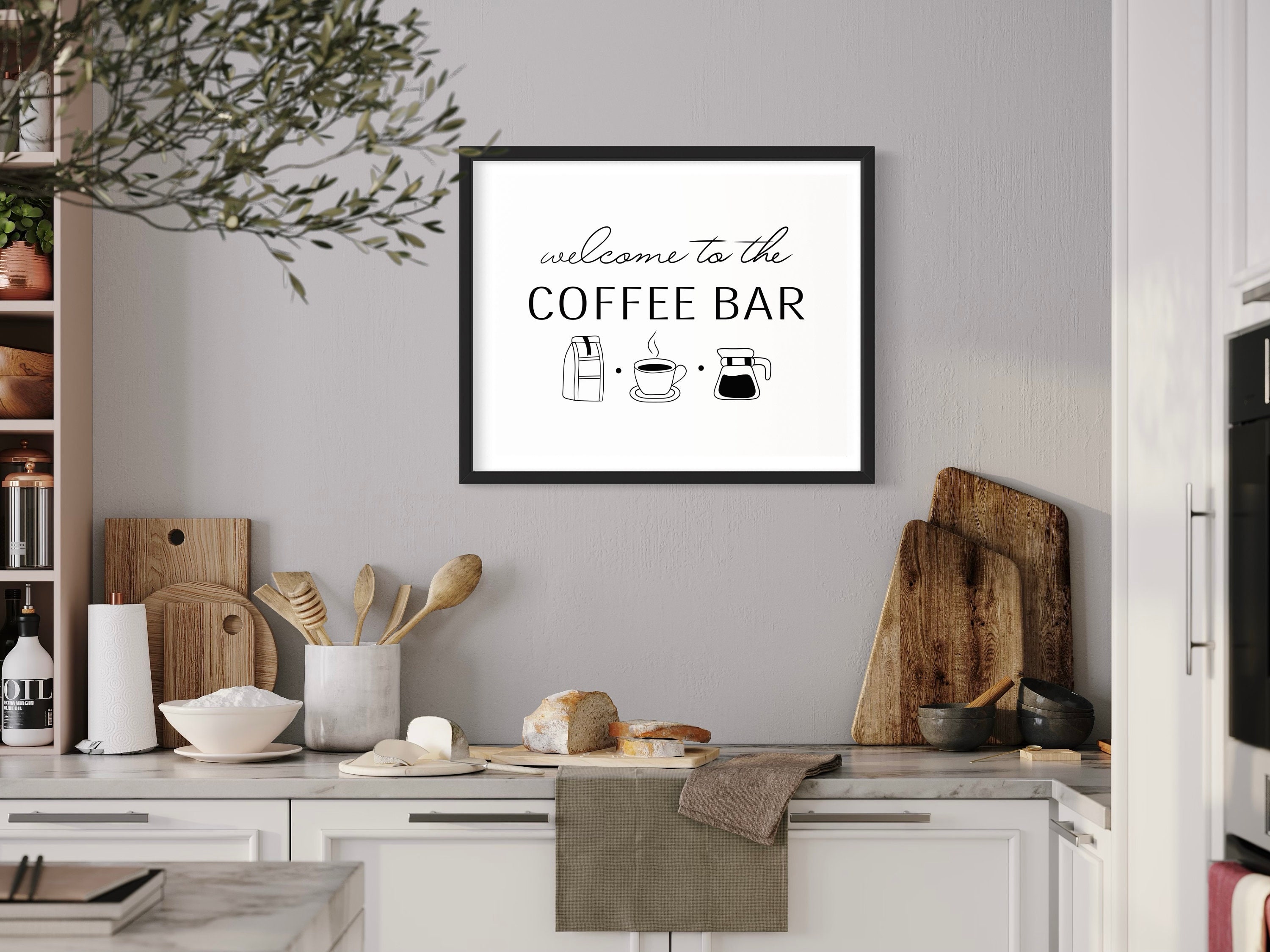 Coffee Bar Poster Druck Schild Küchenkunst minimalistisch - Etsy.de
