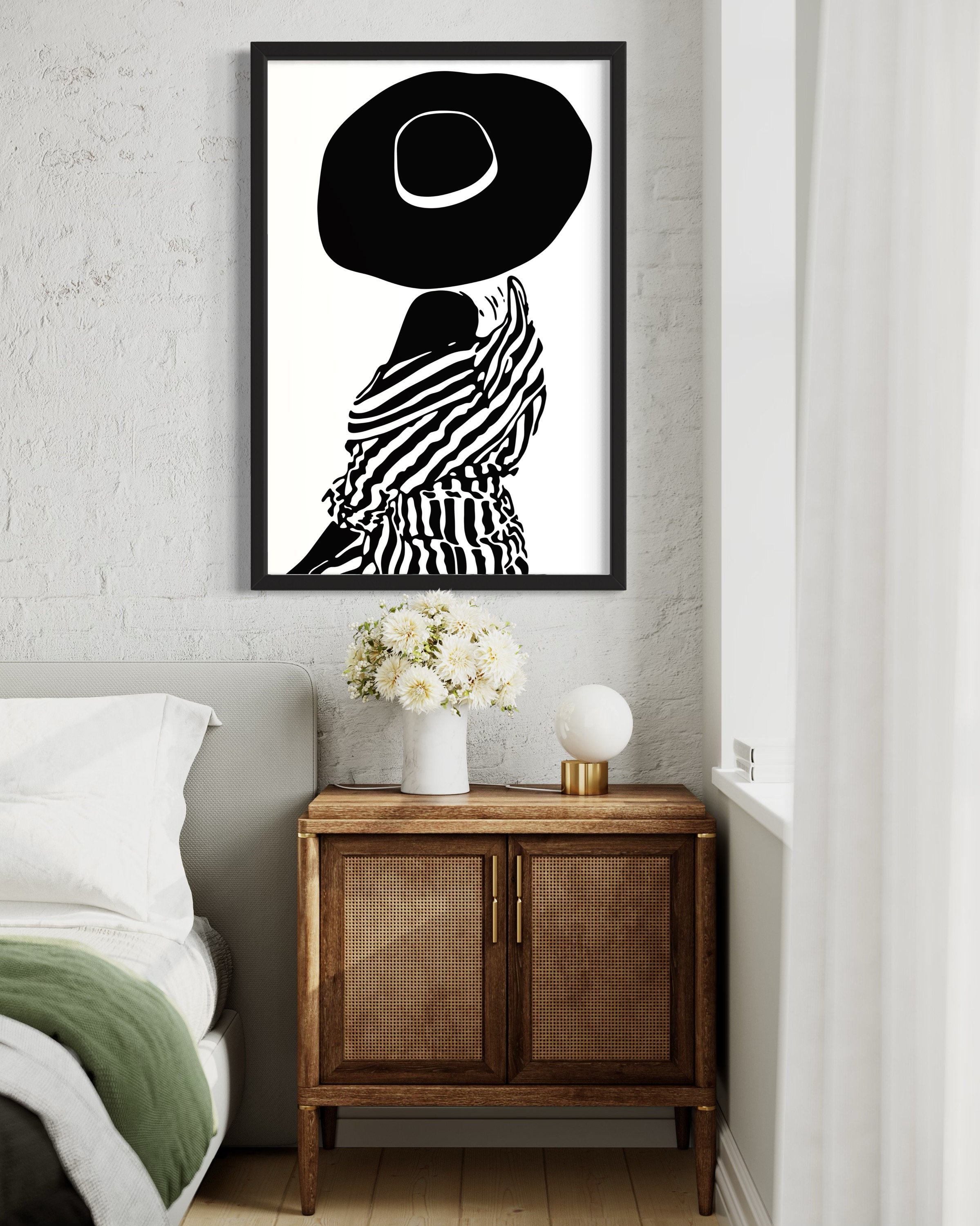 Black and White Woman Fashion Poster Print, Vintage Minimalistic ...