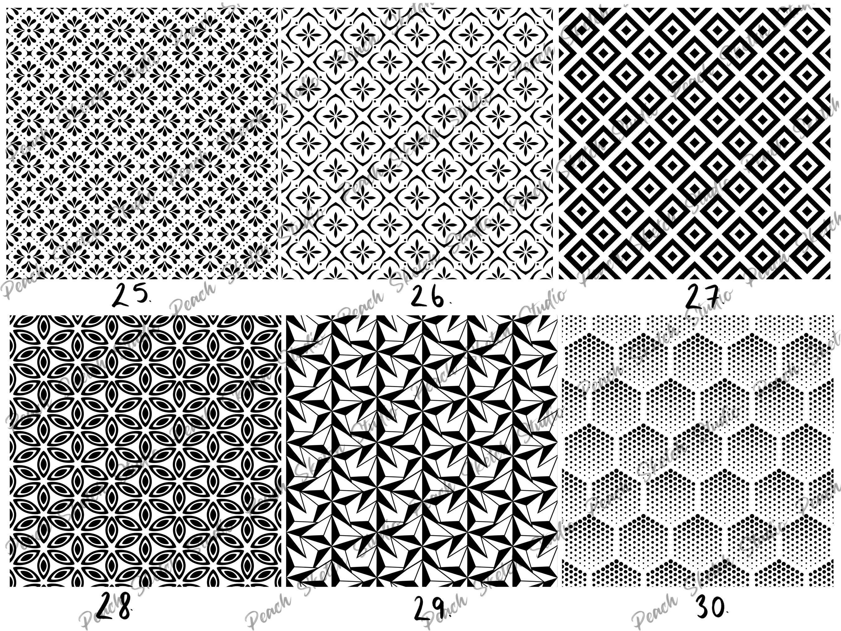 30 Geometric Patterns SVG PNG JPEG Seamless Digital Paper Abstract Patterns Design Bundles ...