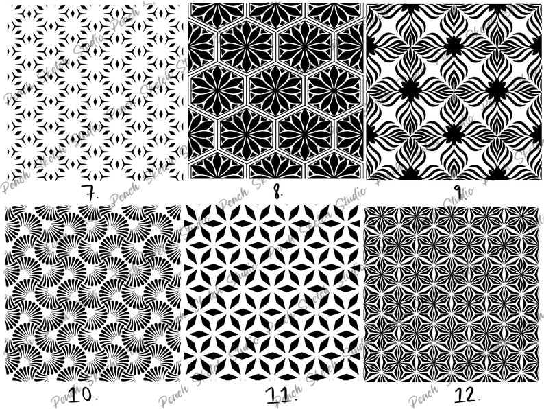 30 Geometric Patterns SVG PNG JPEG Seamless Digital Paper Abstract ...