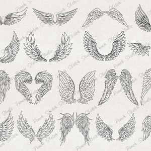 50 Angel Wing Designs: SVG PNG JPEG Cut Files (digital Download) - Etsy