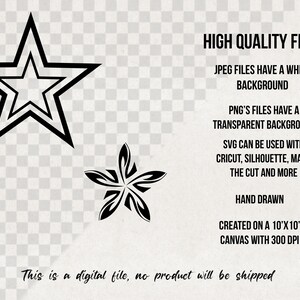 70 Star Bundle SVG PNG JPEG, Geometric Star Designs Cut Files, Star ...