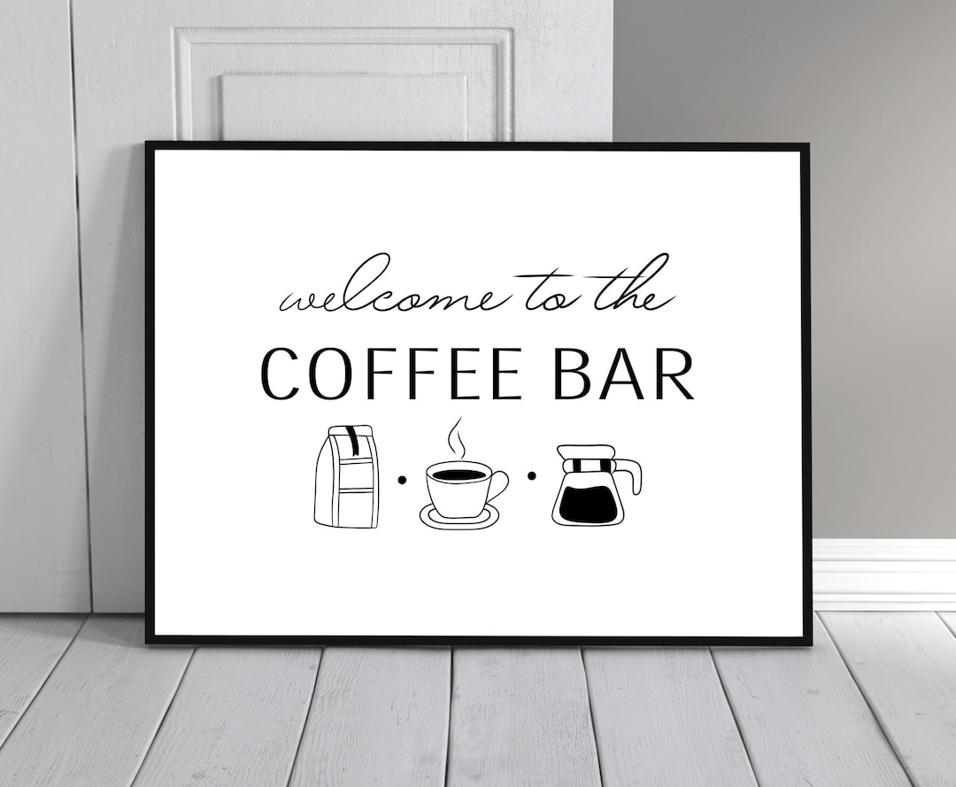 Coffee Bar Poster Druck Schild Küchenkunst minimalistisch - Etsy.de
