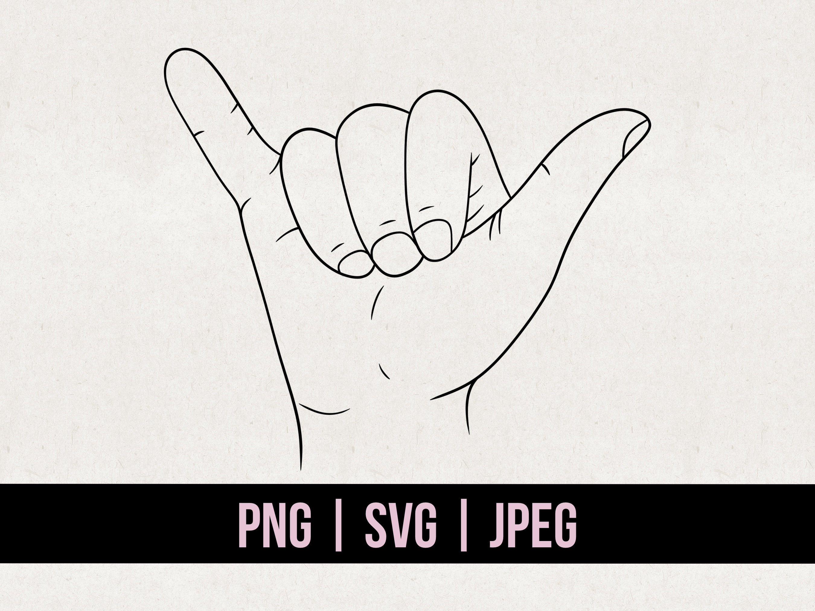 Shaka Hand PNG SVG JPEG, Hang Loose Sign, Surfer Hawaii Travel Clip Art ...