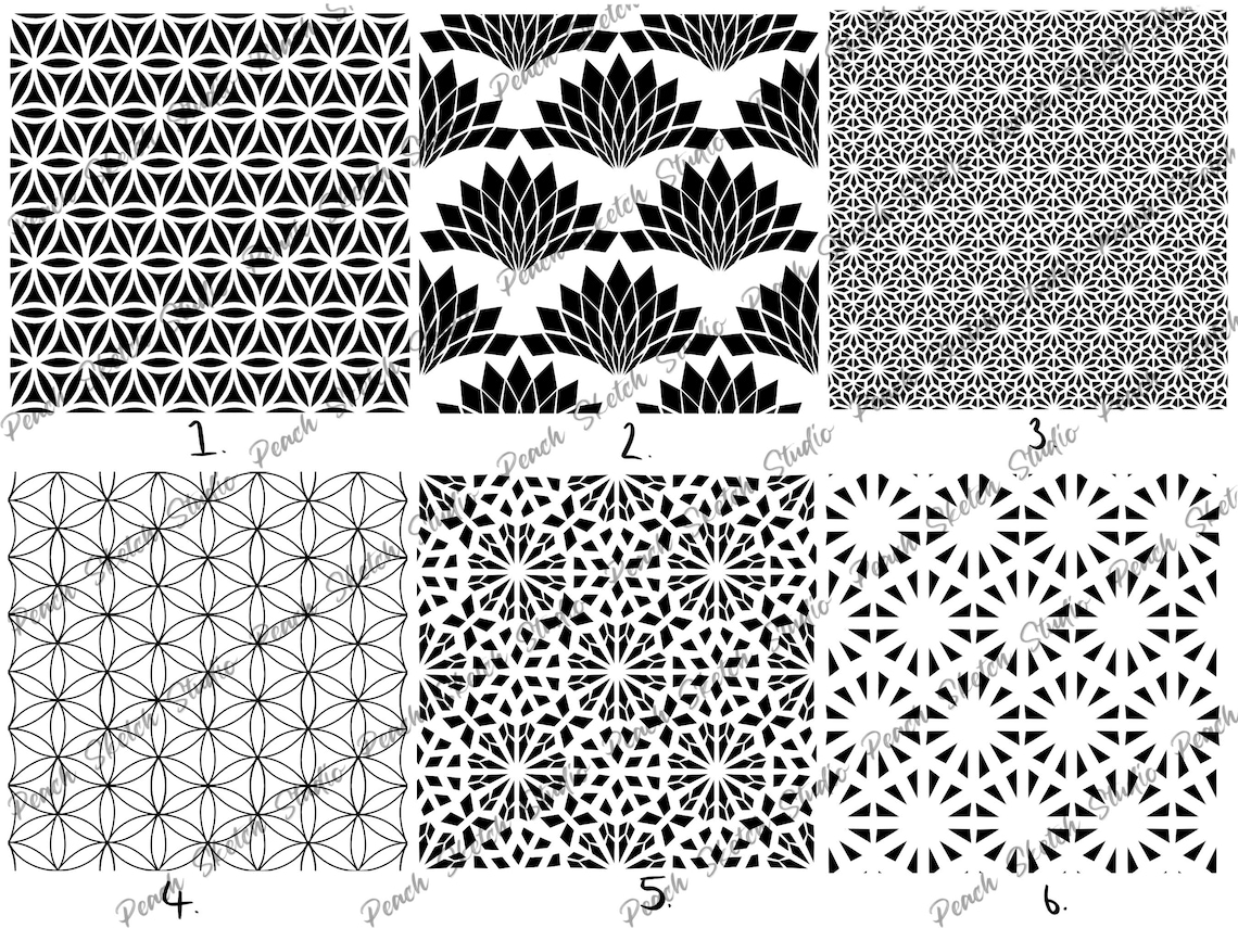 30 Geometric Patterns SVG PNG JPEG Seamless Digital Paper Abstract ...