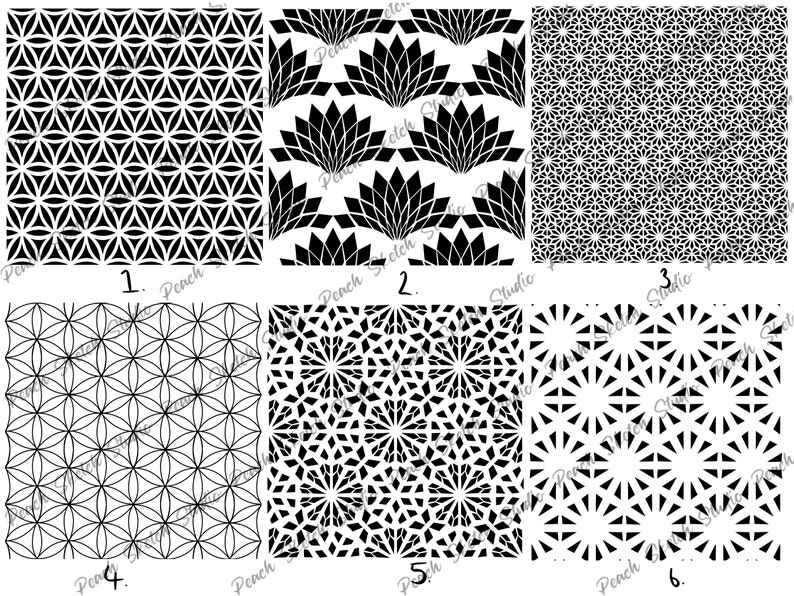 Buy 30 Geometric Patterns SVG PNG JPEG Seamless Digital Paper Abstract ...