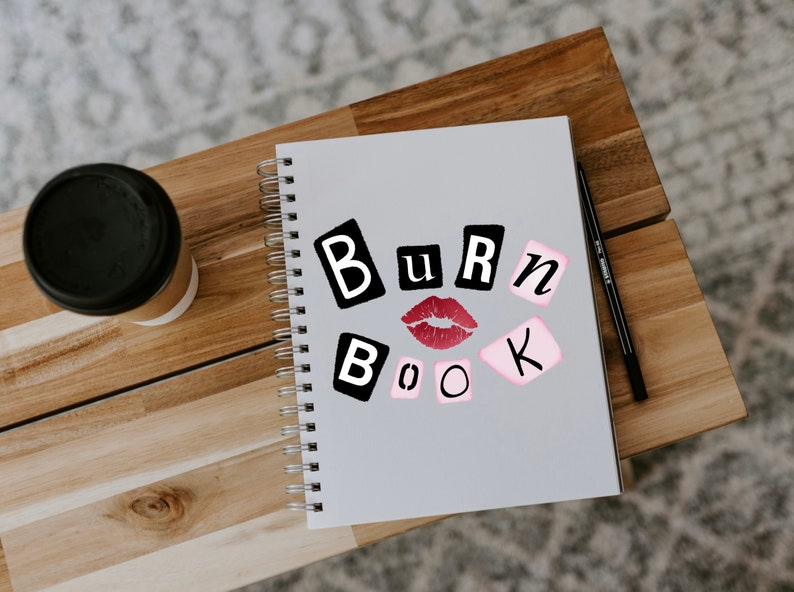 Burn Book PNG JPEG Clip Art, Mean Girls Book Scrapbook Clip Art, Kiss ...