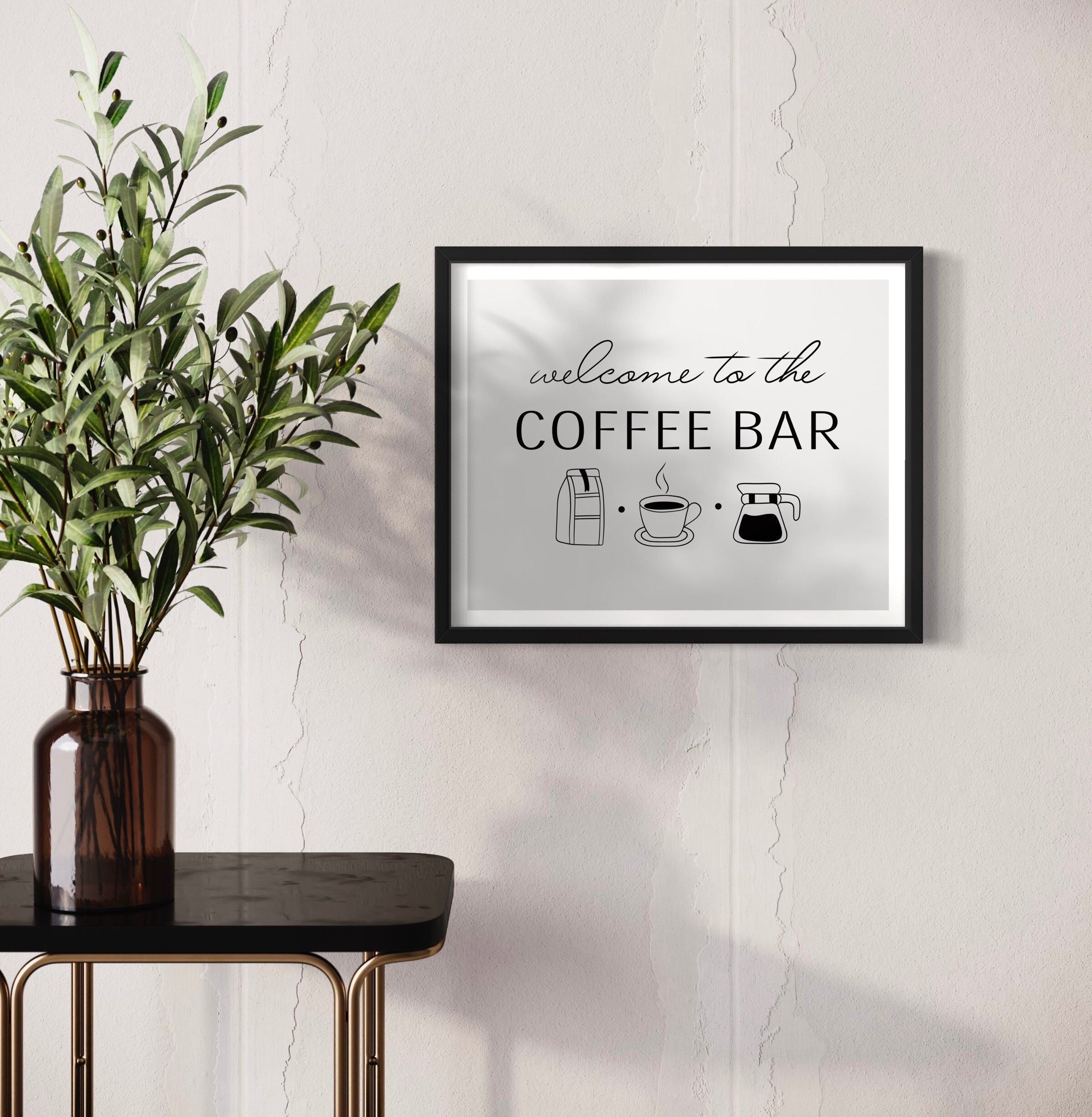 Coffee Bar Poster Druck Schild Küchenkunst minimalistisch - Etsy.de