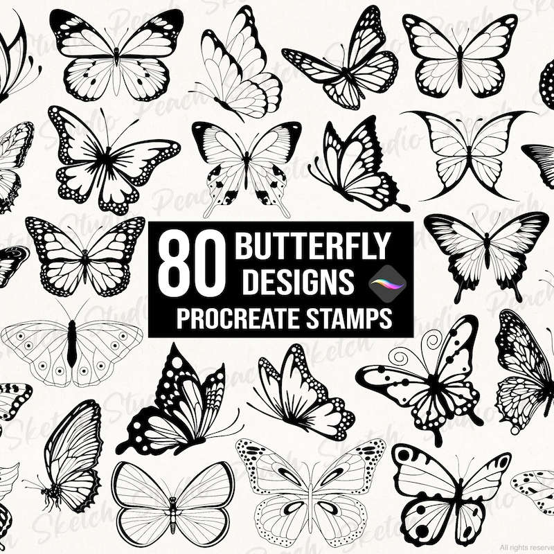 Flower Butterfly Outline - Etsy UK
