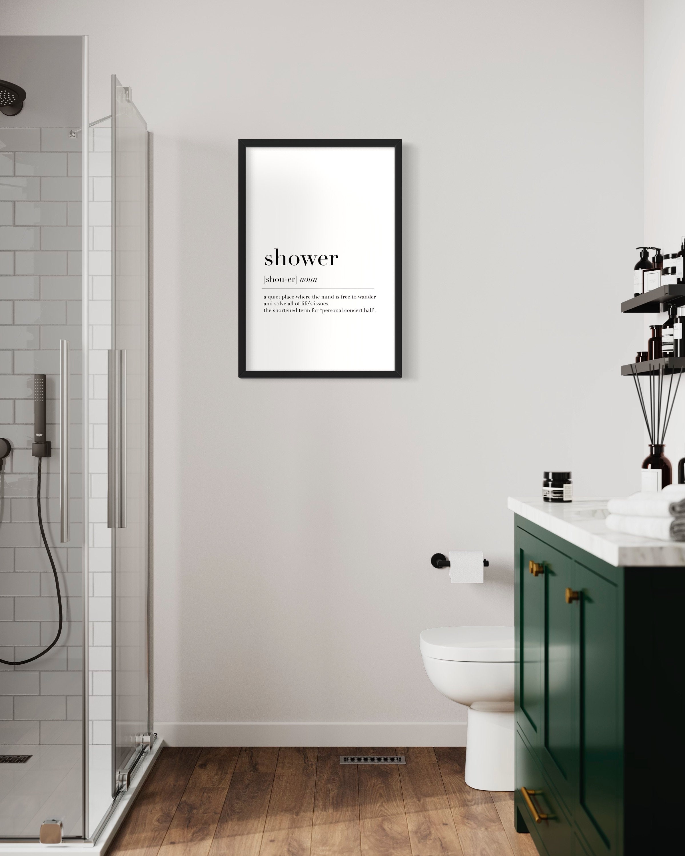 Shower Definition Typography Poster Print Bathroom Wall Art - Etsy