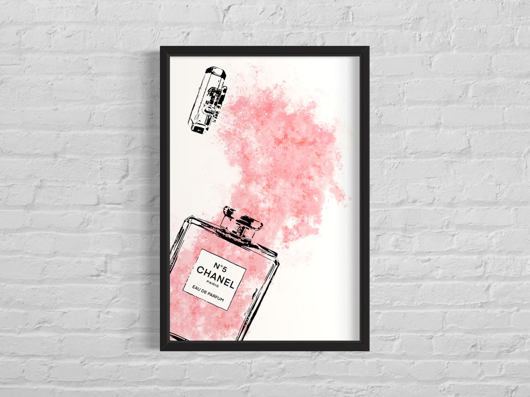 Paris No.5 Pink Perfume Bottle Poster Print Wall Art Fashion - Etsy
