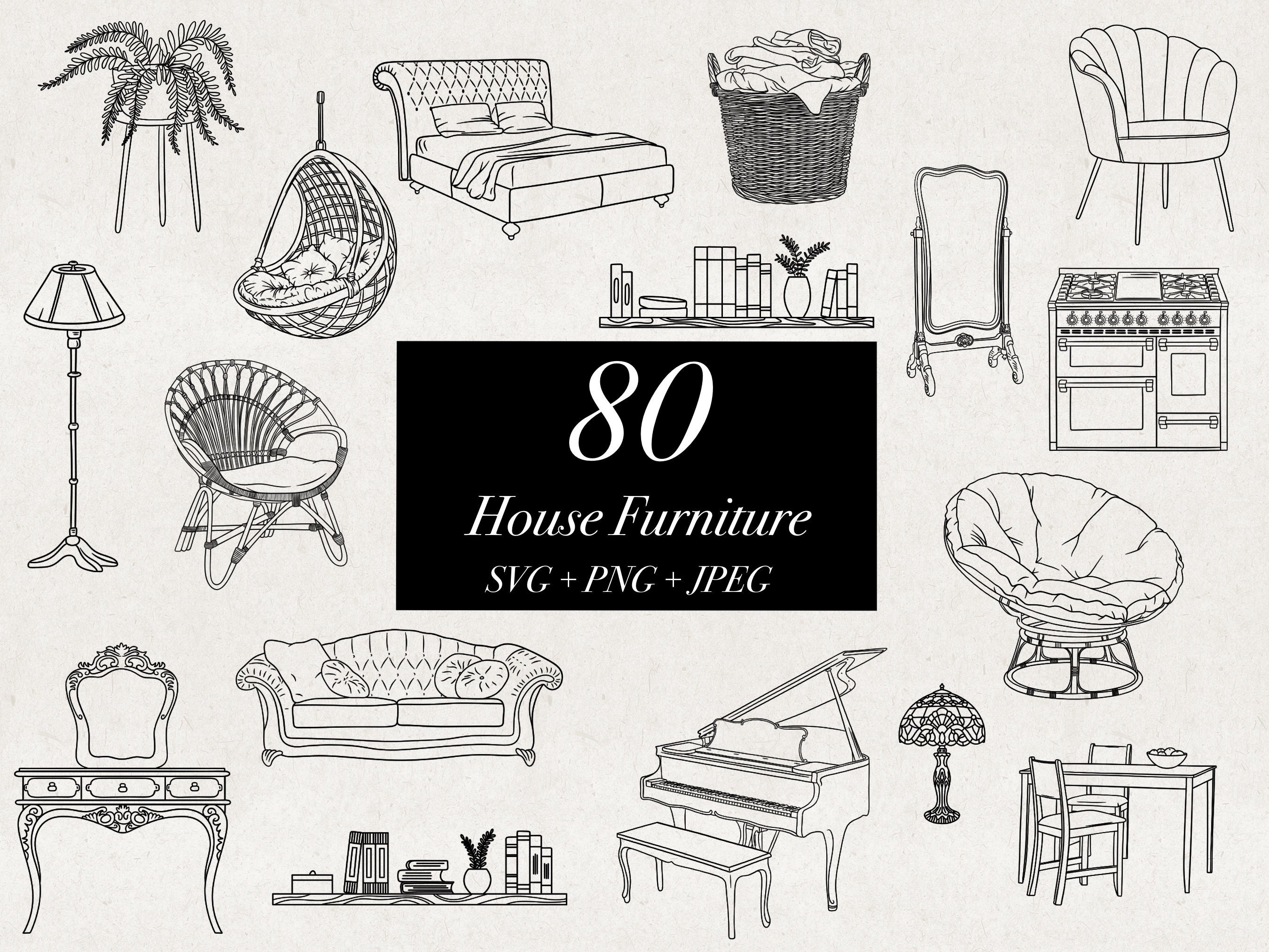 House Furniture Clip Art Svg 49 Furniture Clipart, Sofa, Wardrobe,