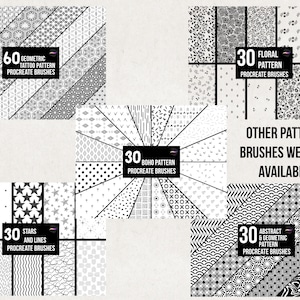 30 Basic Pattern Brushes Procreate, Pattern Brush Set, Polka Dot Floral ...