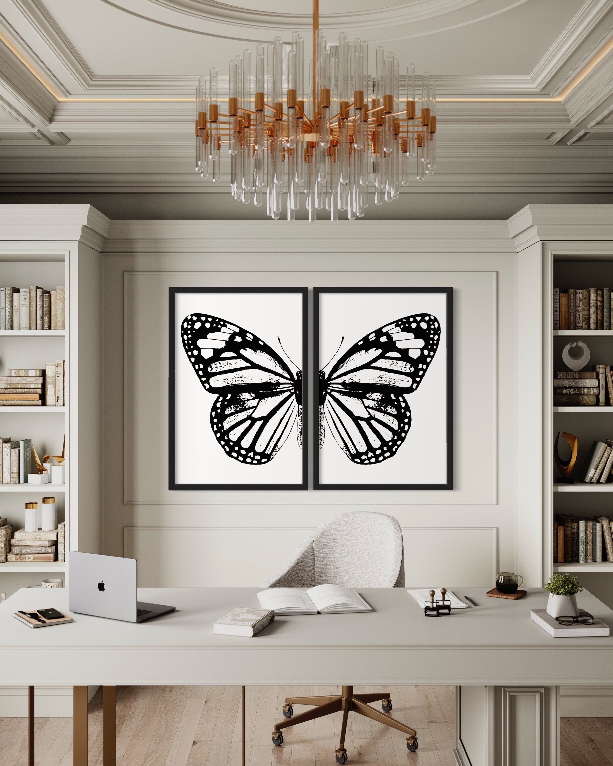 Monarch Butterfly Digital Art Poster Print Set of 2 Wall Art - Etsy