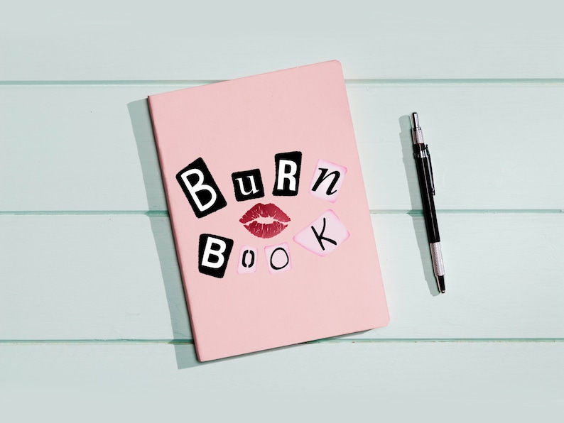 Burn Book PNG JPEG Clip Art, Mean Girls Book Scrapbook Clip Art, Kiss ...