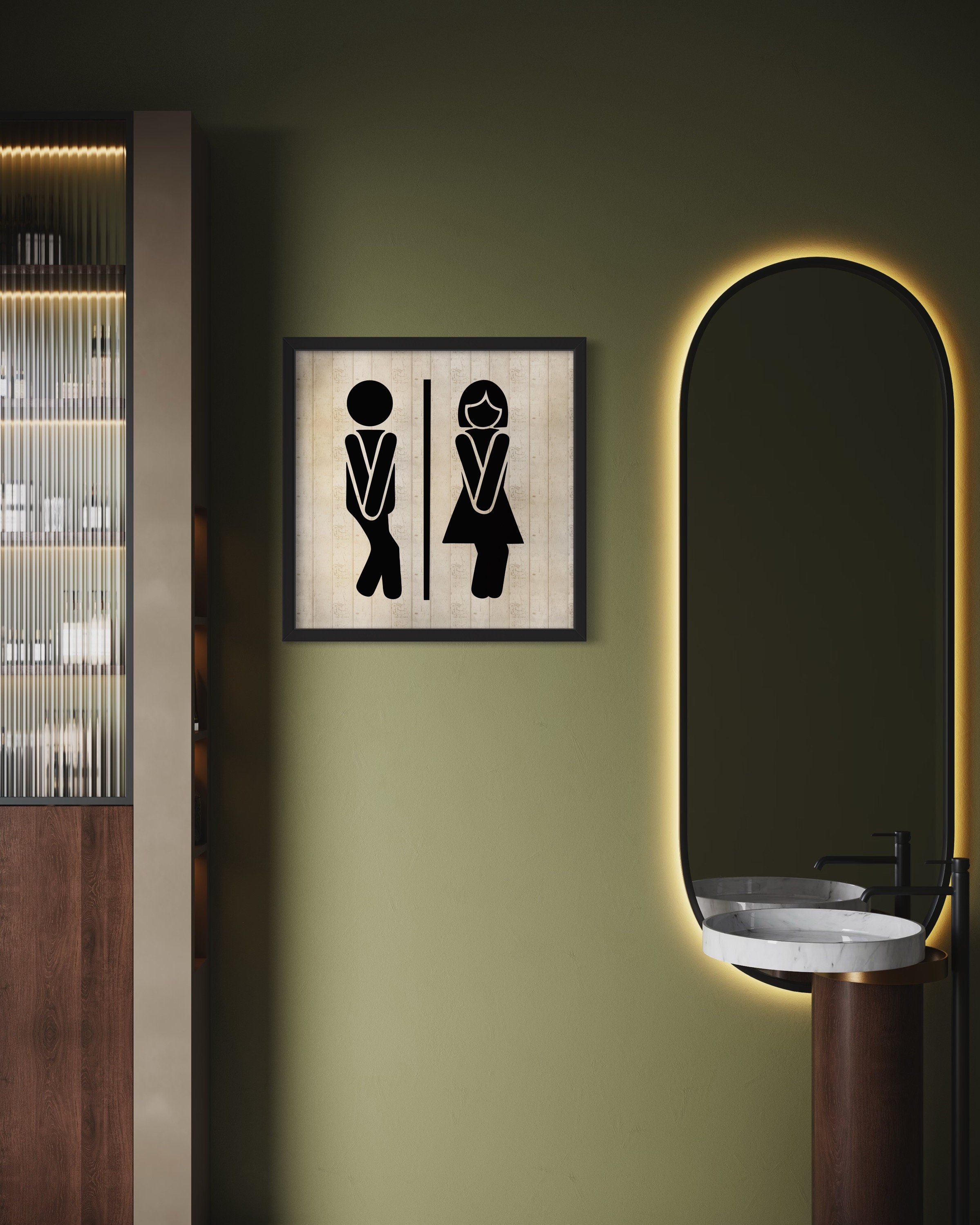 Vintage Bathroom Sign Printable Men Women Restroom Sign - Etsy