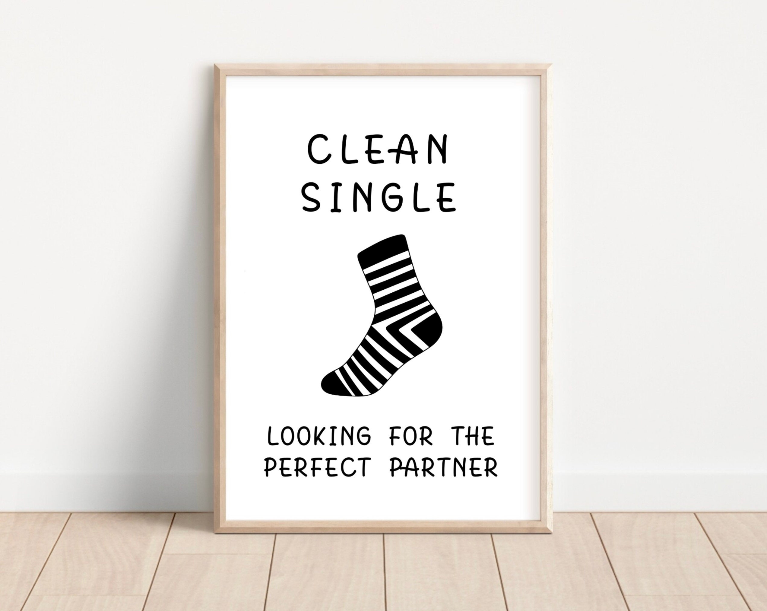 Clean Single Funny Laundry Room Poster Print, Humorous Wall Art Print ...