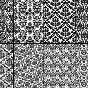 20 Damask Seamless Patterns SVG PNG JPEG Silhouette, Digital Paper ...