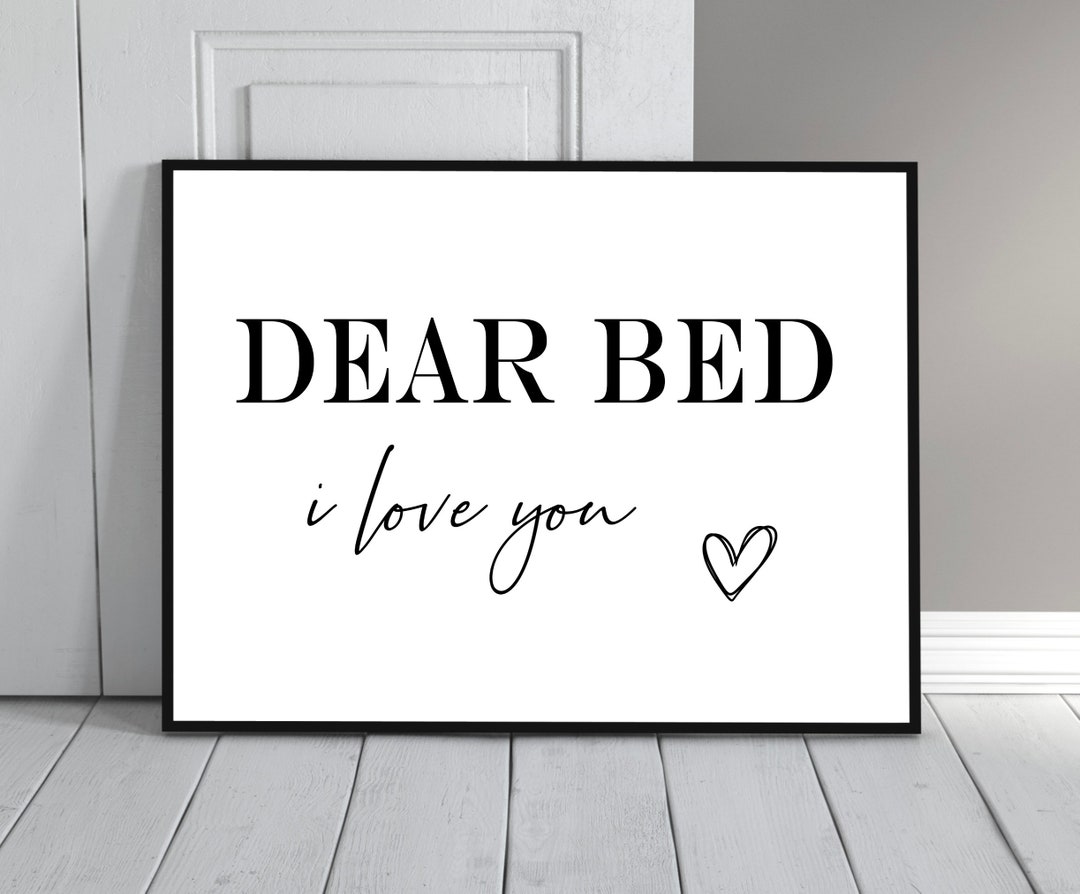 DEAR BED I Love You Wall Art Poster Print Typography Fun - Etsy