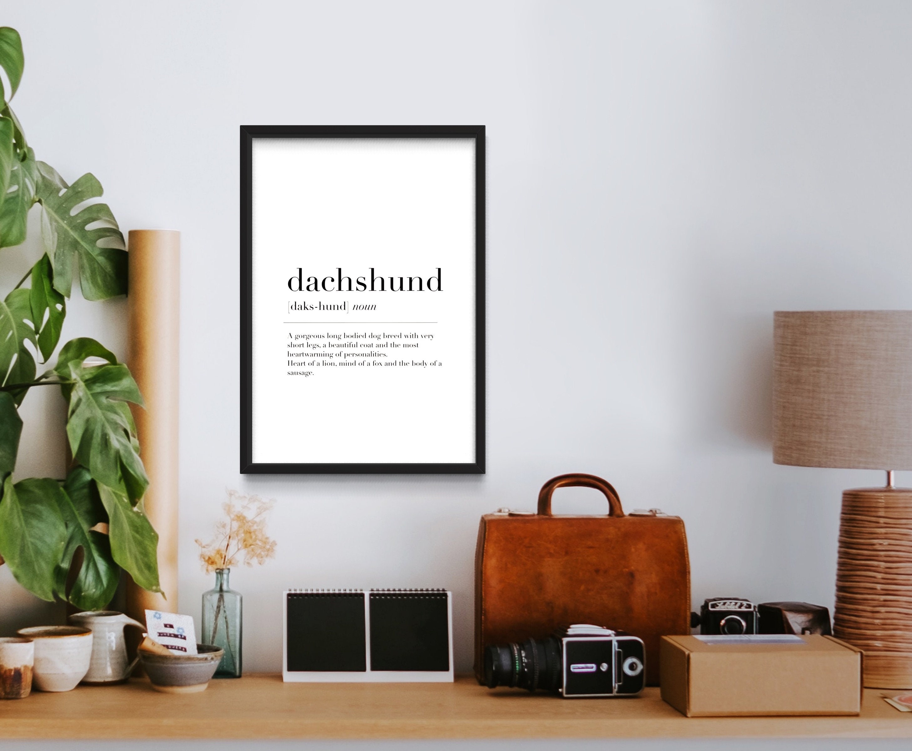Dachshund Definition Typography Poster Print, Home Decor Wall Art, Dog ...
