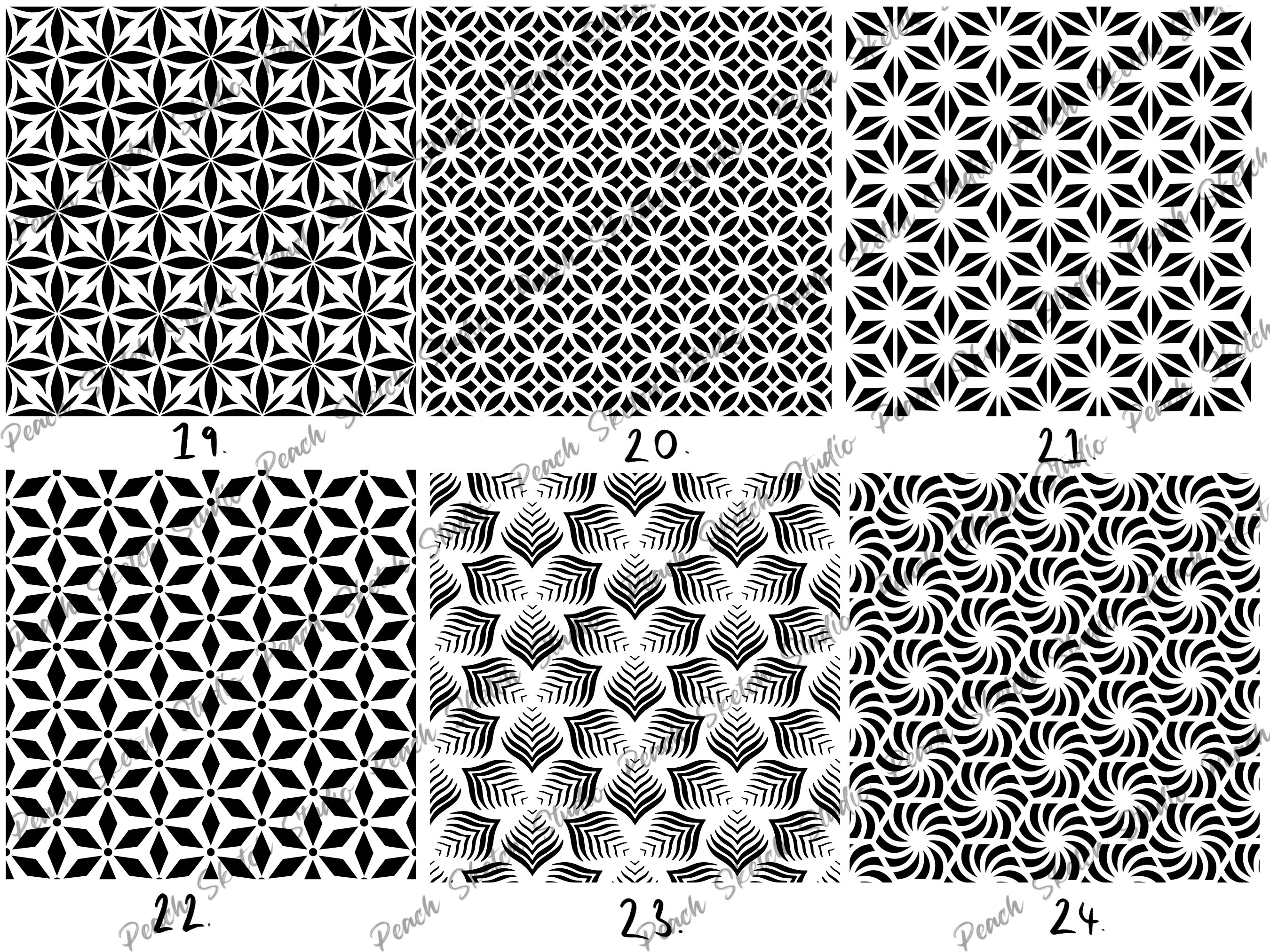 30 Geometric Patterns SVG PNG JPEG Seamless Digital Paper Abstract ...