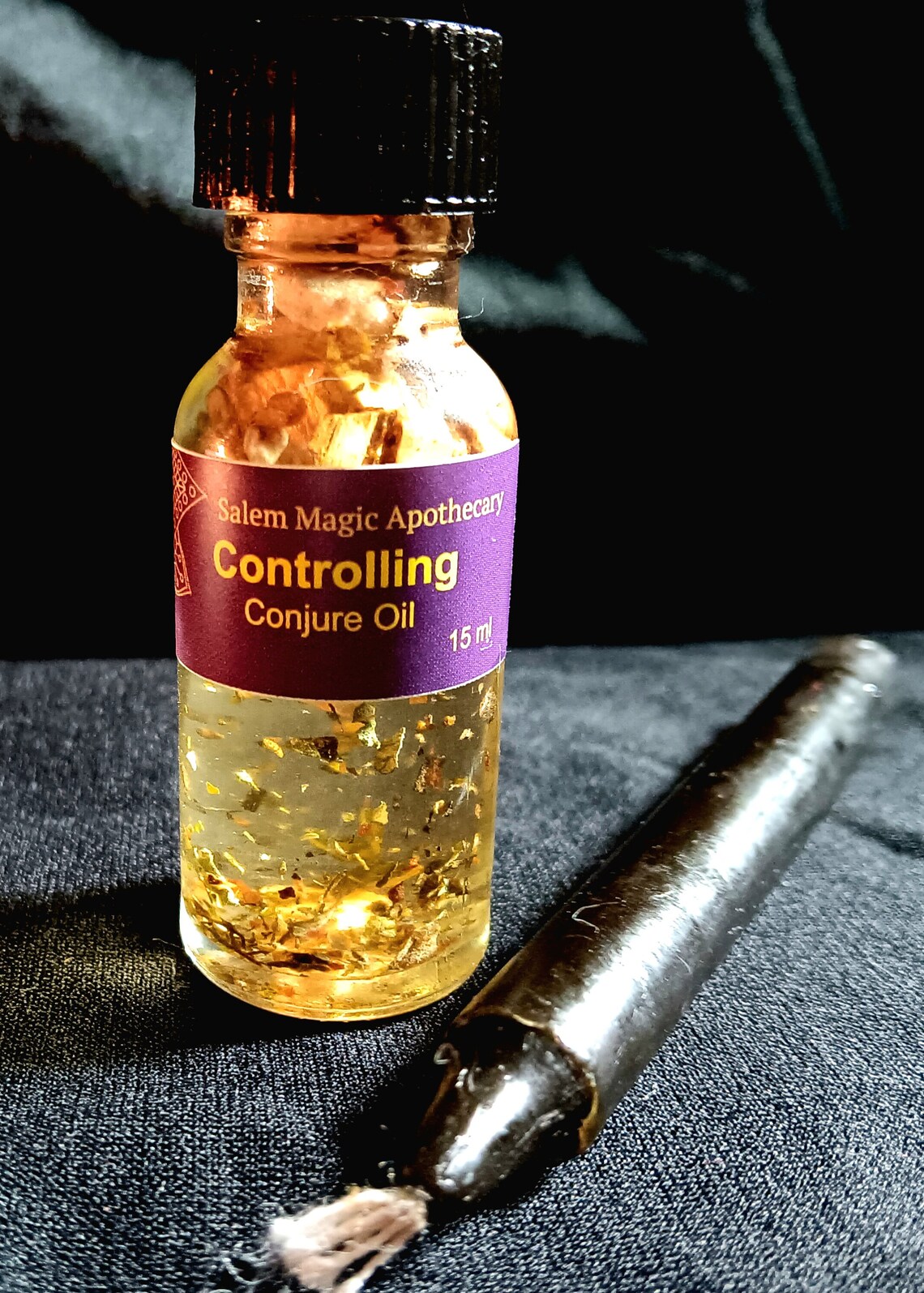CONTROLLING OIL, W/ Black Candle, .50 Oz, Hoodoo Oil, Ritual Oil, Voodoo Oil, Commanding Oil ...