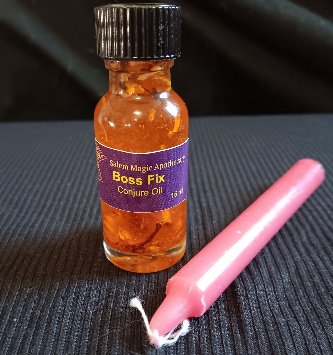 BOSS FIX OIL With the Corresponding Red Candle, Conjure Oil, Ritual Oil ...