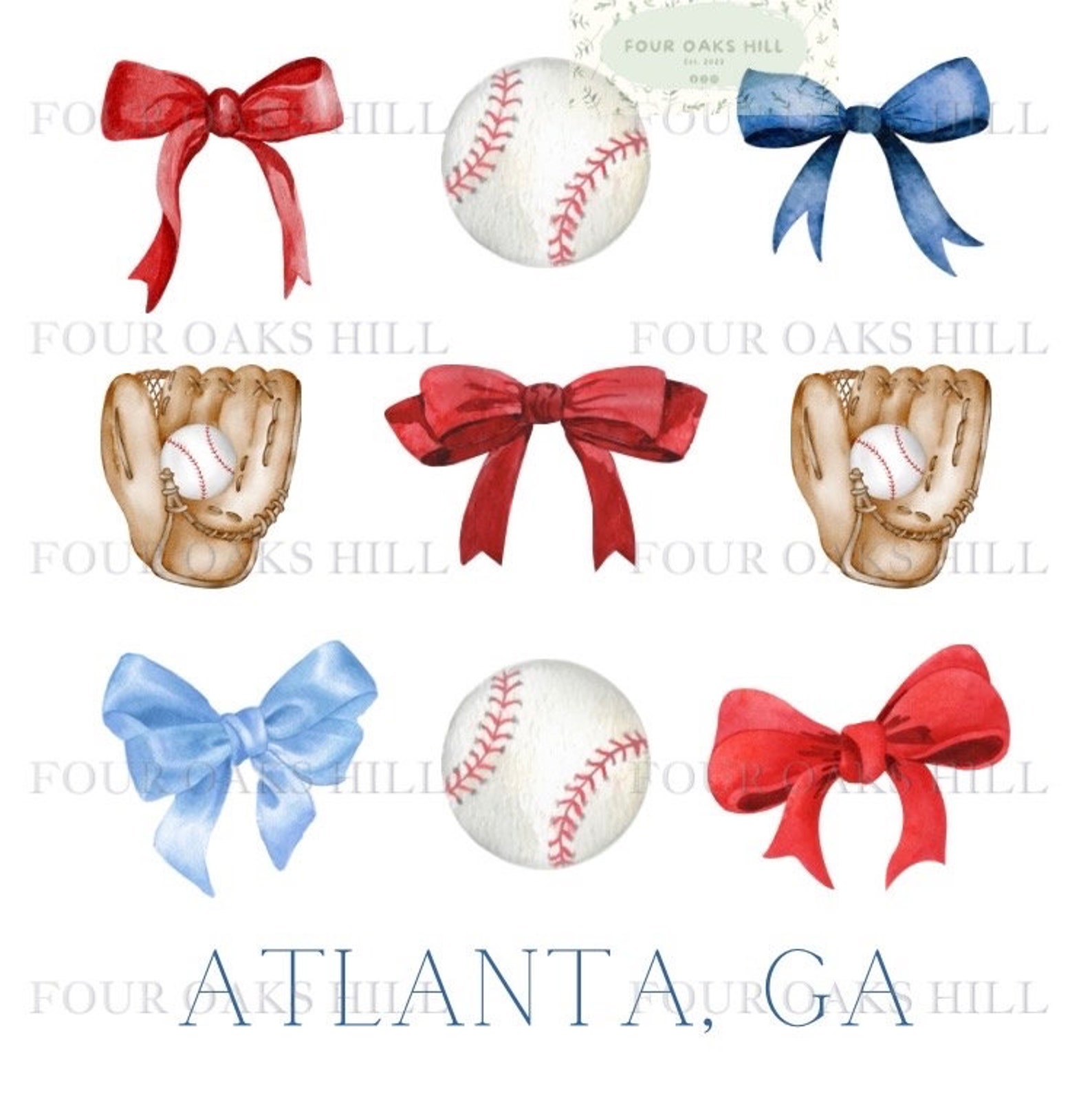 Braves Baseball With Bows, PNG, Digital Download - Etsy