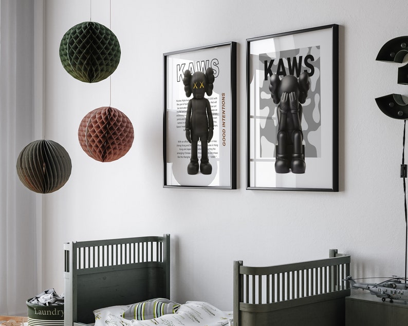 Hypebeast Figure 3 Piece Wall Art, Black Hypebeast Toys Poster ...