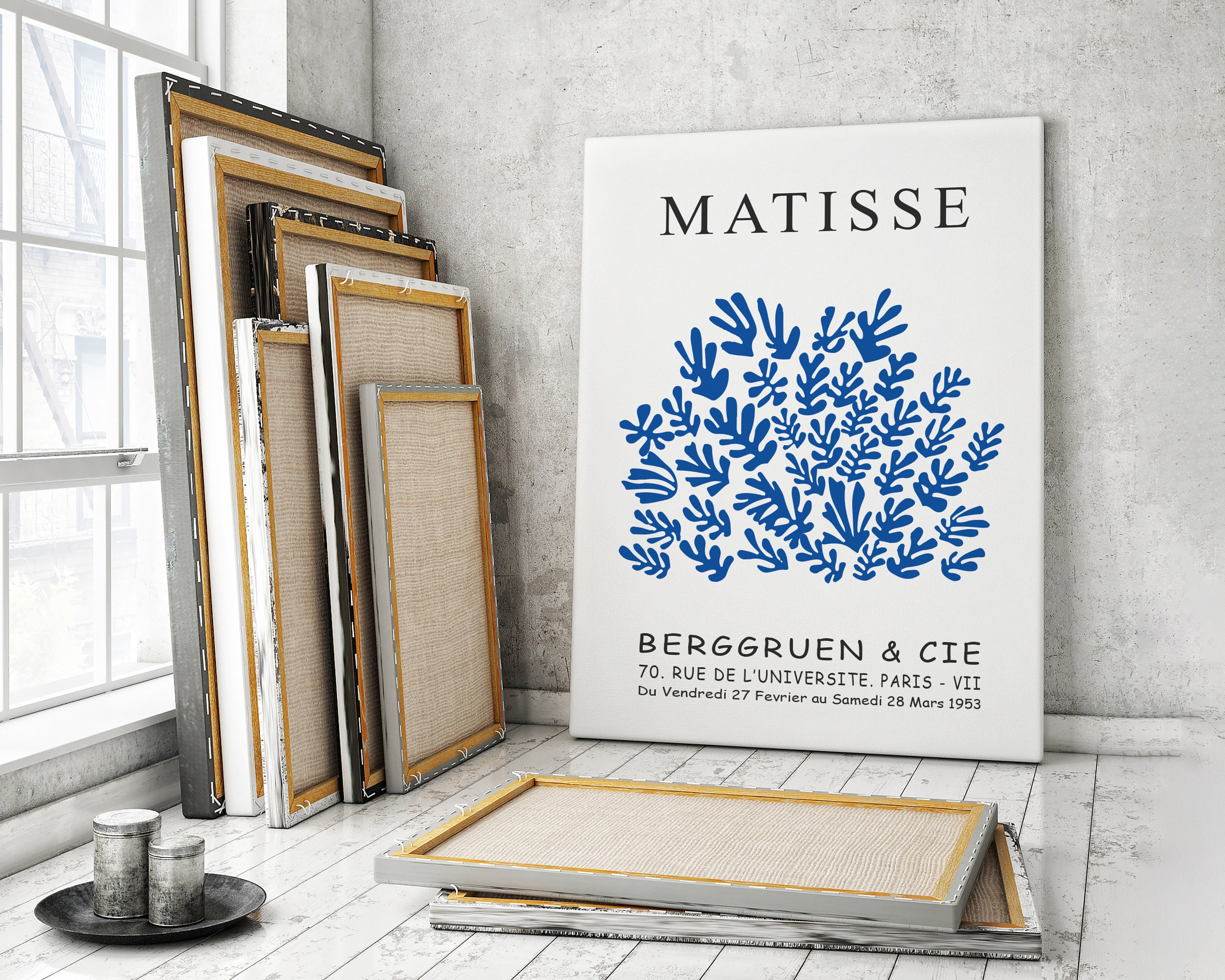 Navy Blue Matisse Wall Art Set of 3, Matisse Botanical Prints, Matisse ...