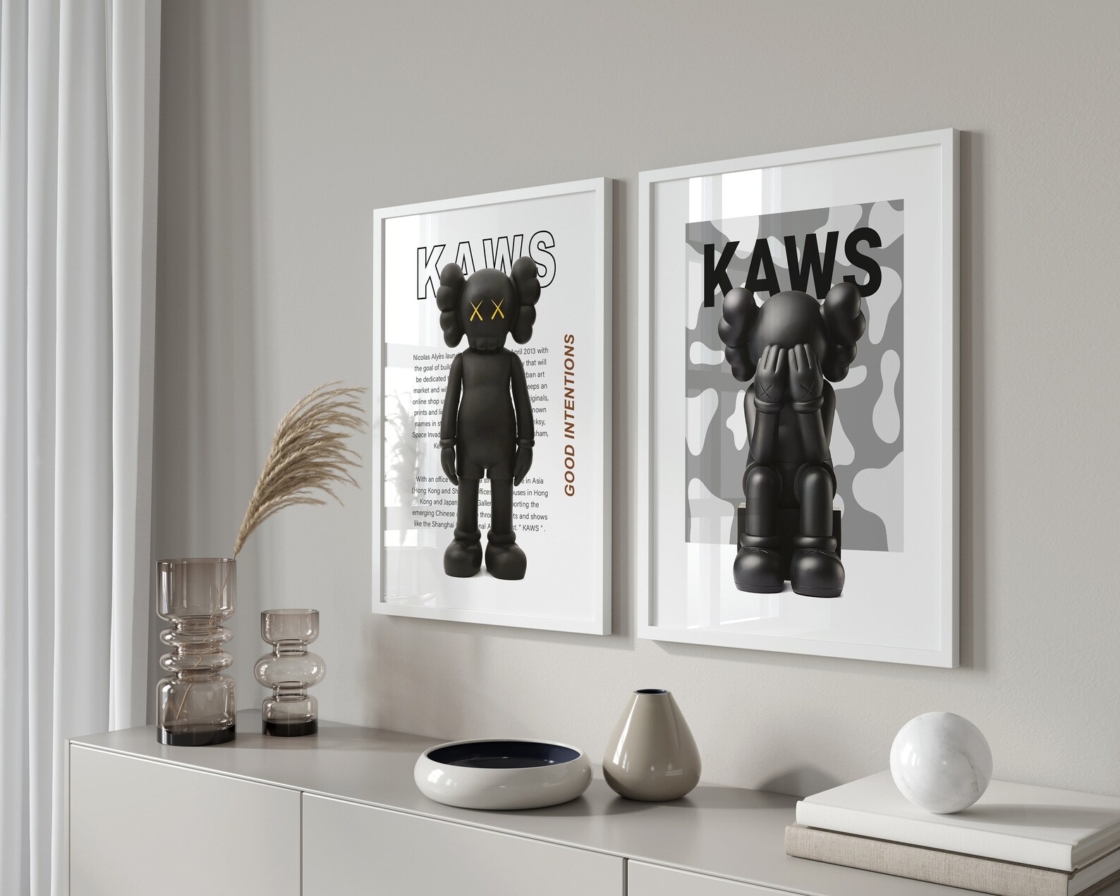 Hypebeast Figure 3 Piece Wall Art, Black Hypebeast Toys Poster ...