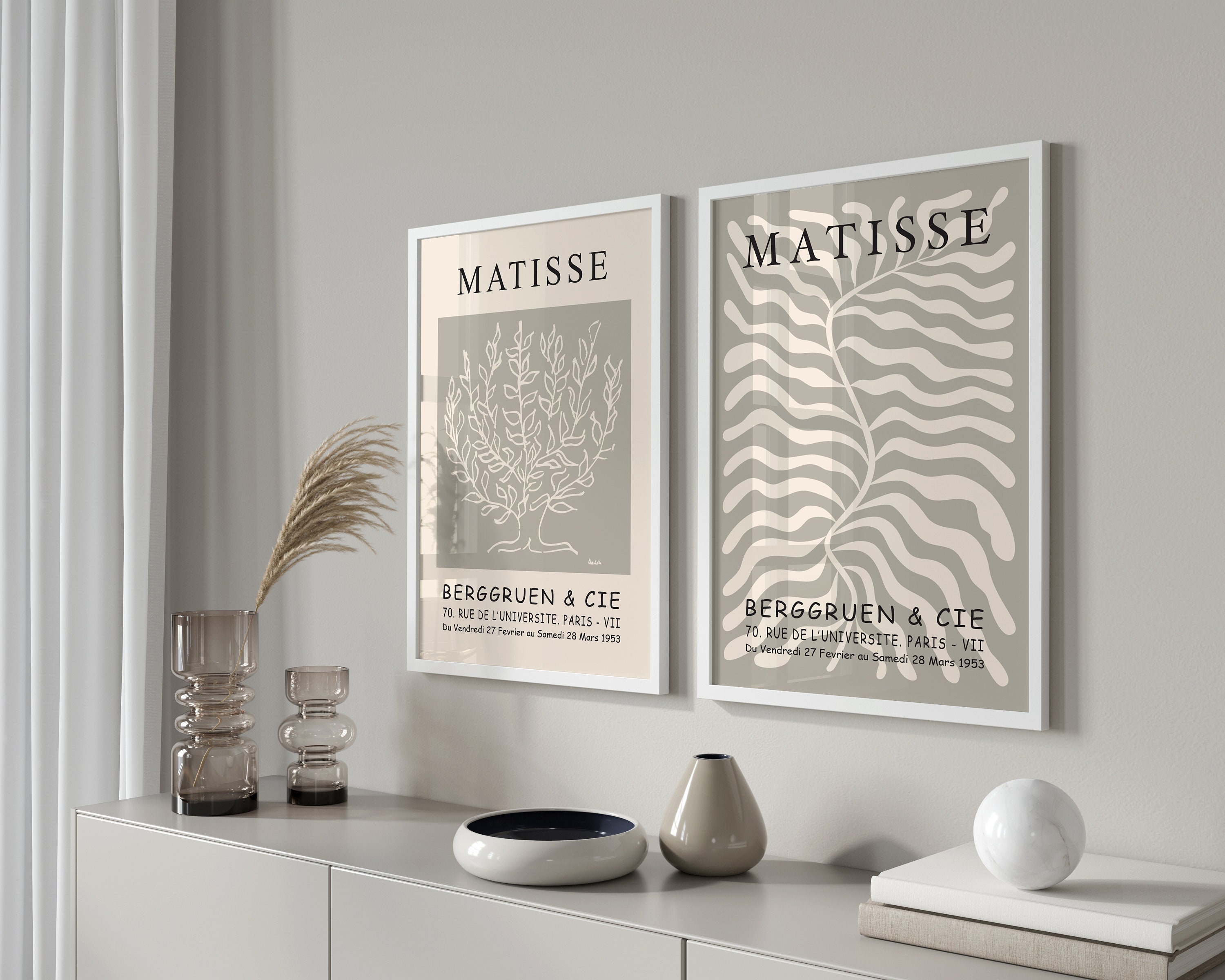 Beige Matisse Art Set Matisse Botanical Prints Living Room - Etsy