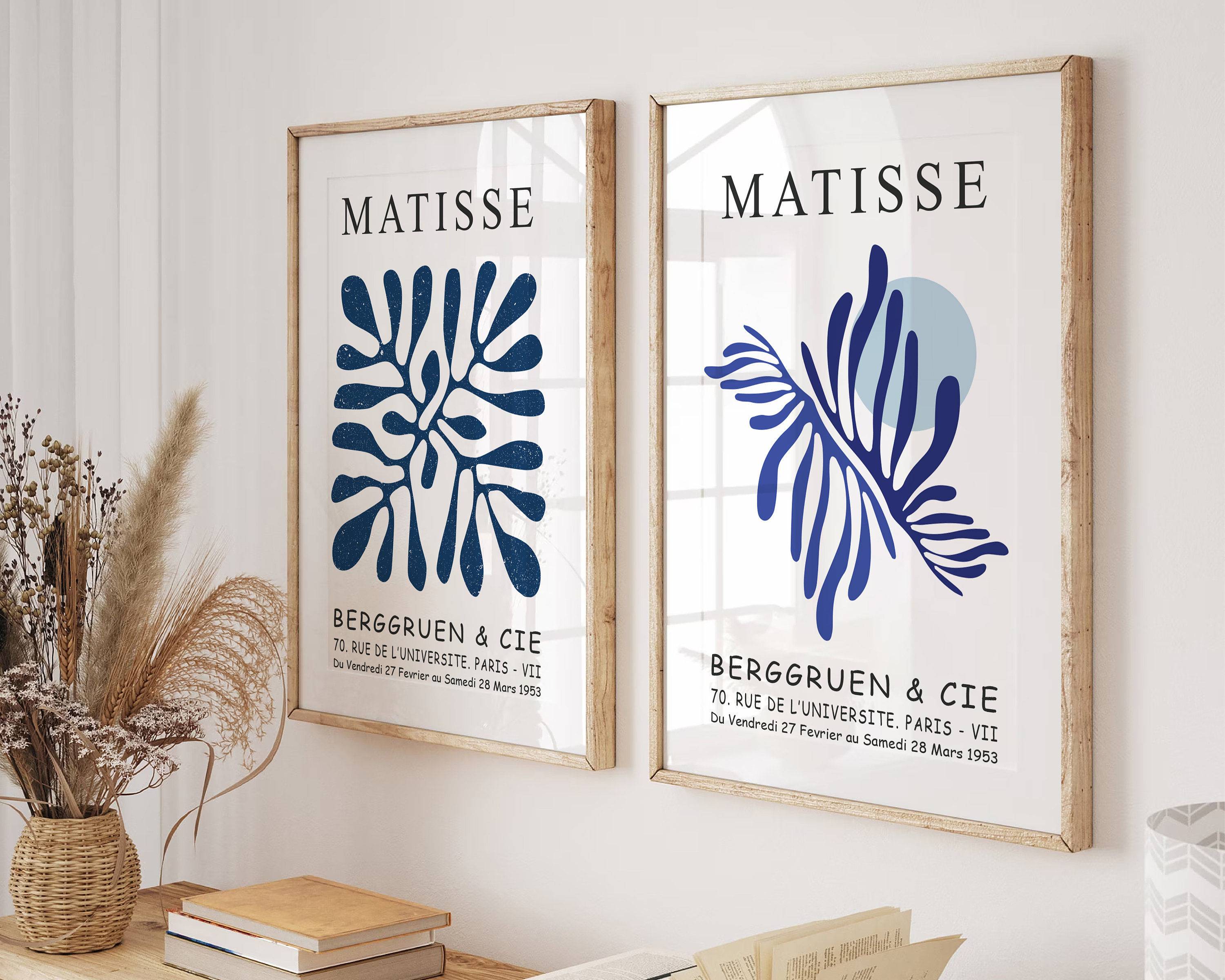 Navy Blue Matisse Wall Art Set of 3, Matisse Botanical Prints, Matisse ...