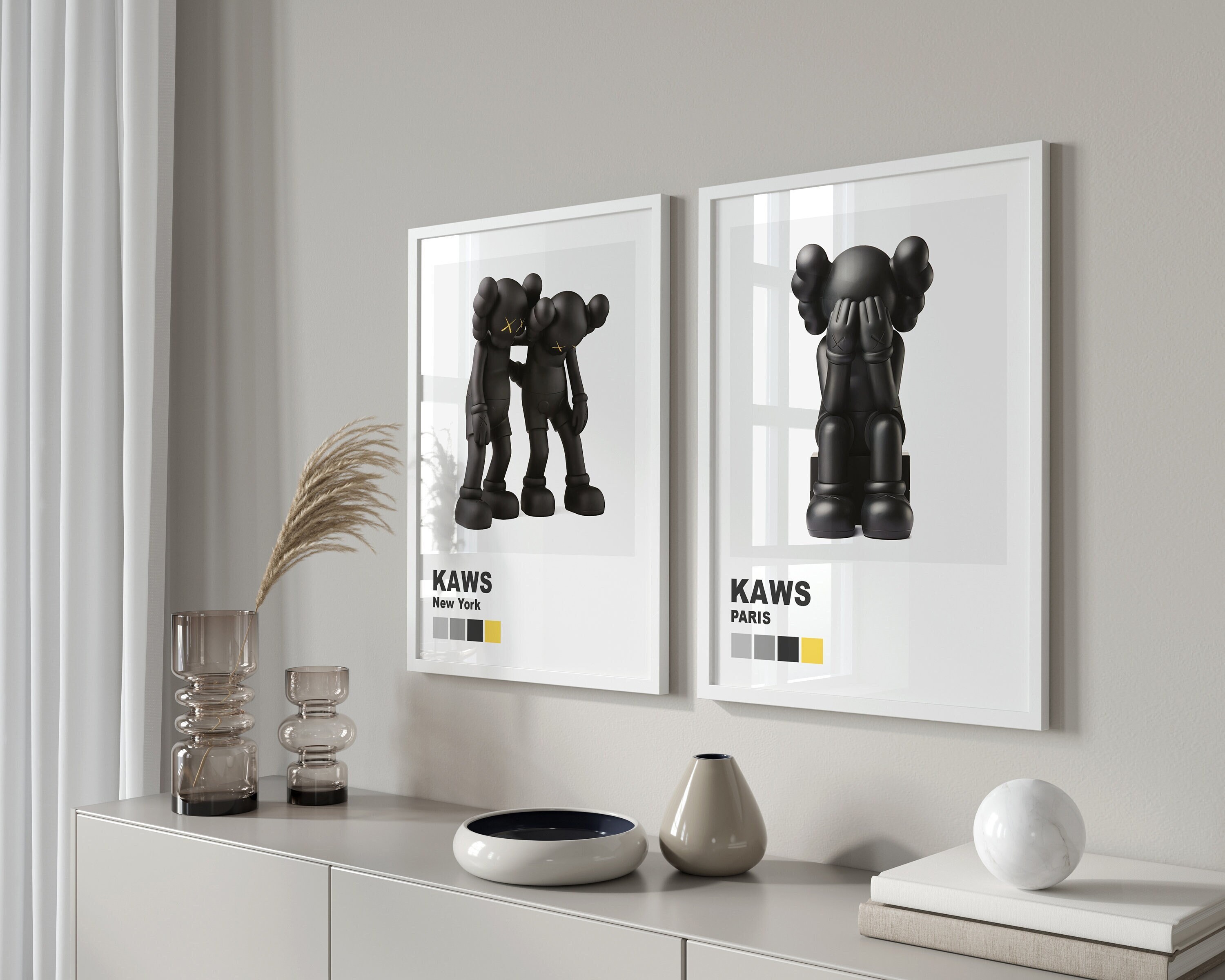 Hypebeast Figure Wall Art, Black Hypebeast Toys Poster, Minimalist ...