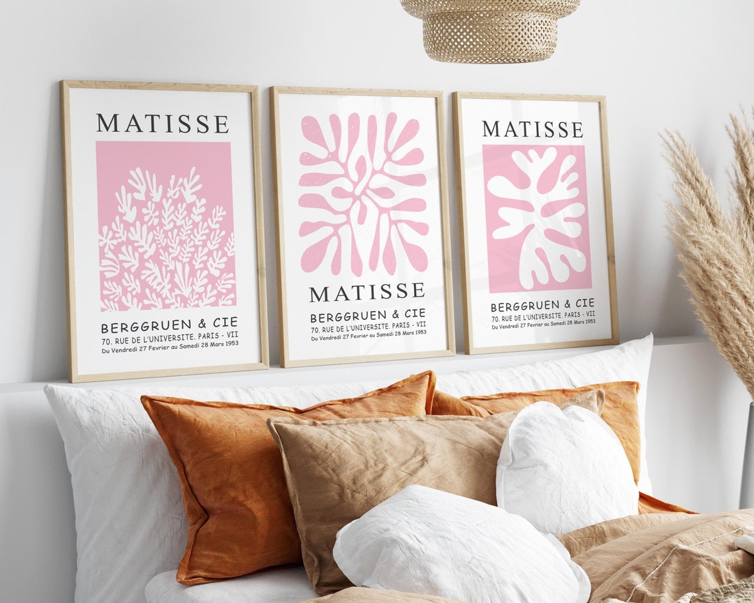 Blush Pink Matisse Art Trio, Bedroom Wall Décor, Henri Matisse Prints, Museum Poster Collection ...