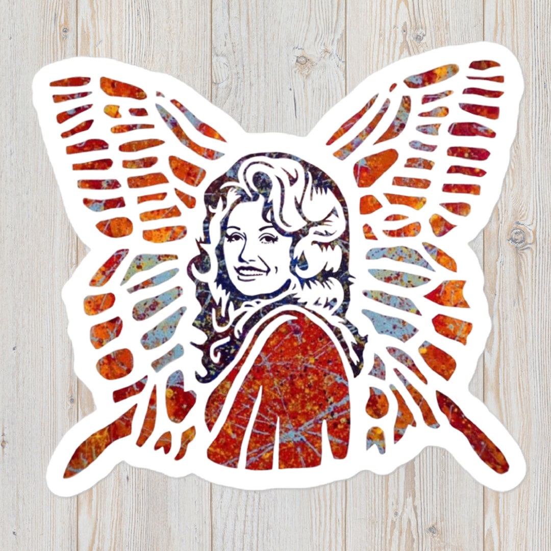 Dolly Butterfly Sticker, Country Music Stickers, Water Bottle Sticker ...