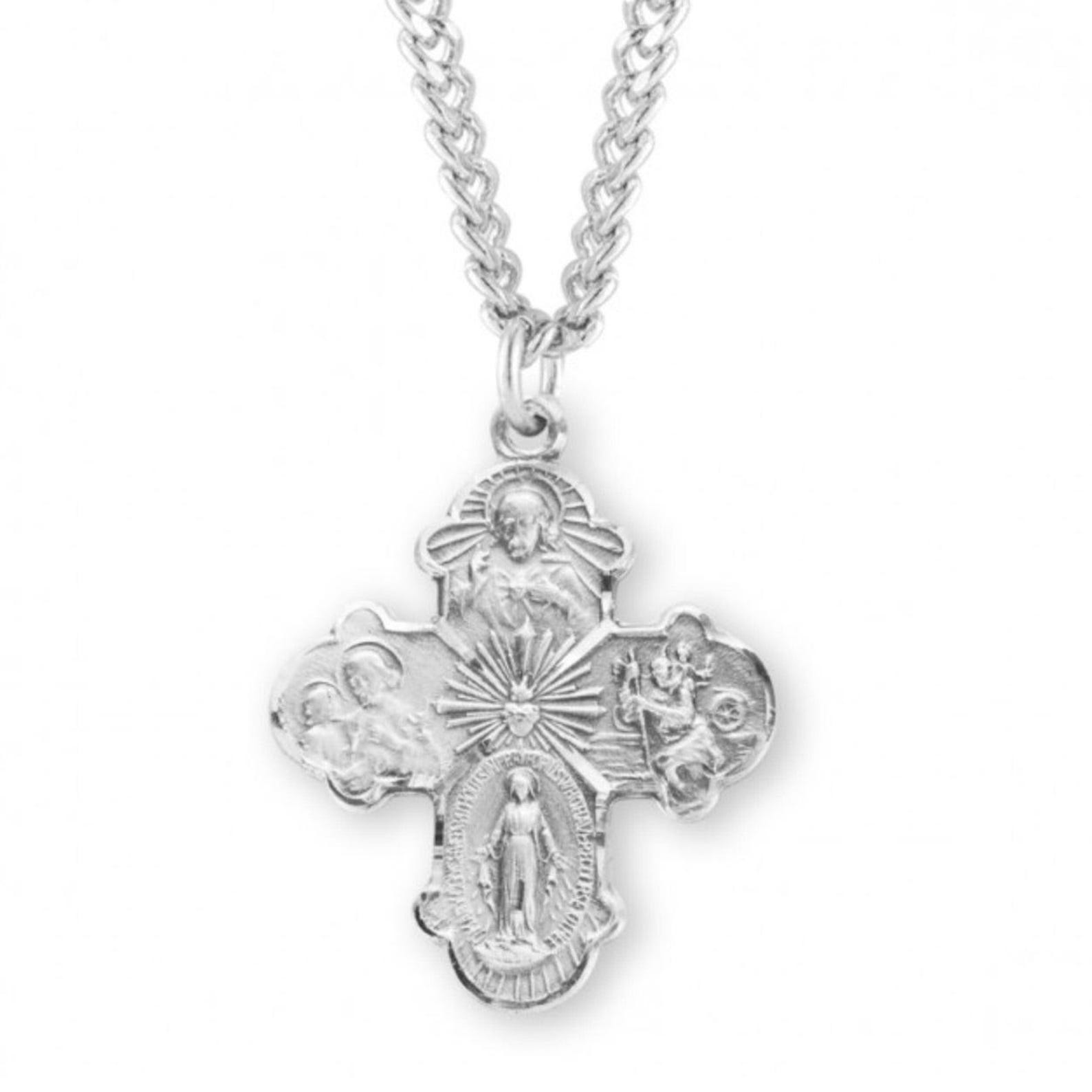 4-way Medal With Sacred Heart Center - Etsy