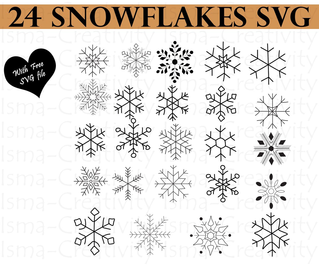 Bundle of Snowflakes Svg,snowflakes Svg, Cut File,clipart, Snowman ...