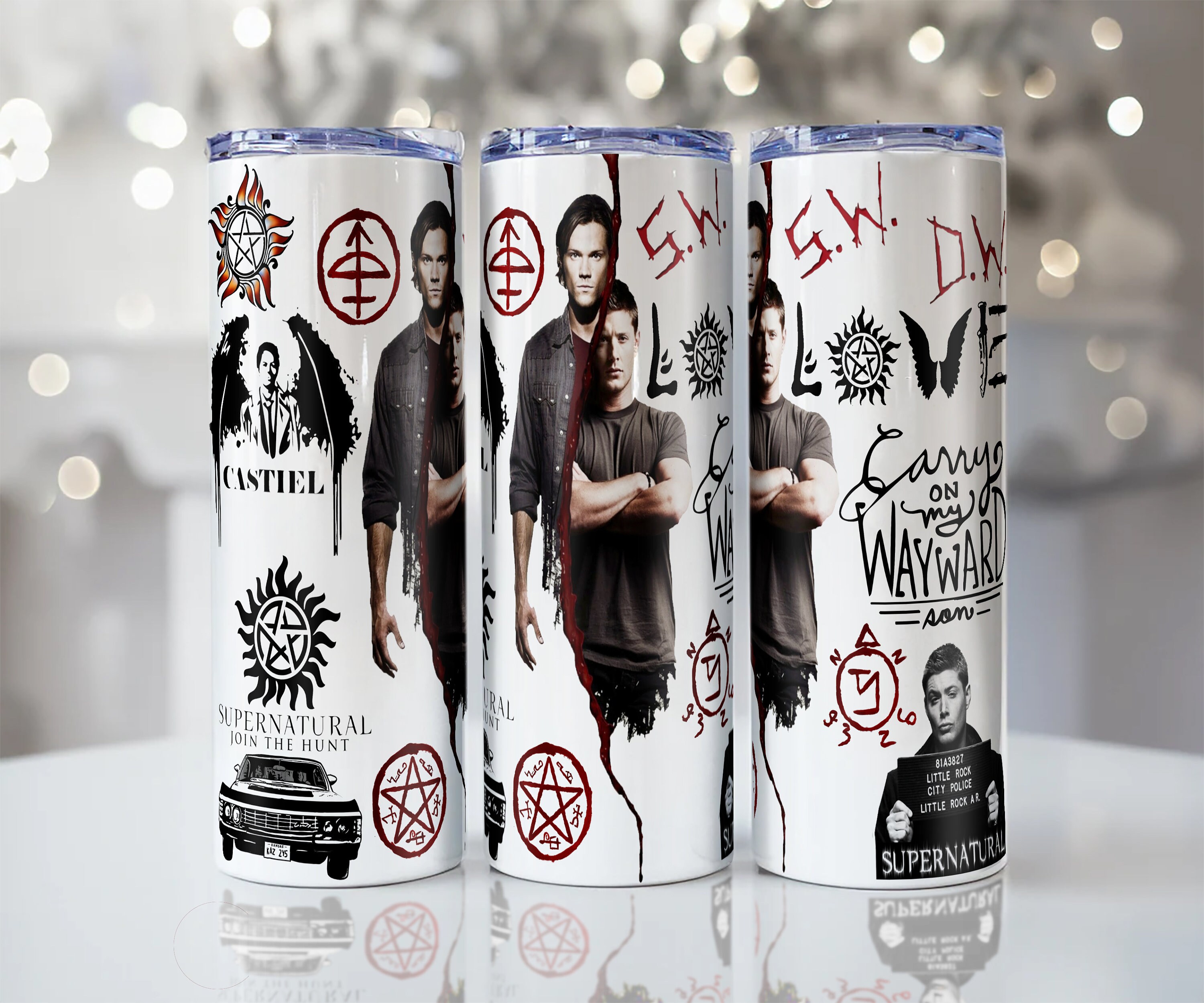 Supernatural TV Show, Dean Winchester, 20oz and 30oz Skinny Tumbler ...