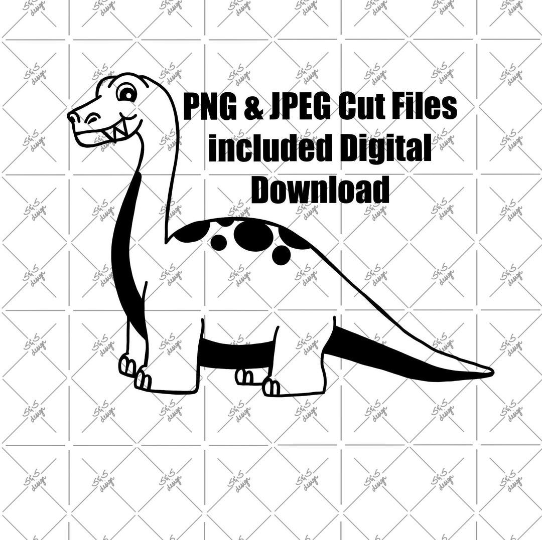 Cute Dinosaur PNG/JPEG Cut File for Cricut. for Creating Tshirts, Decor ...