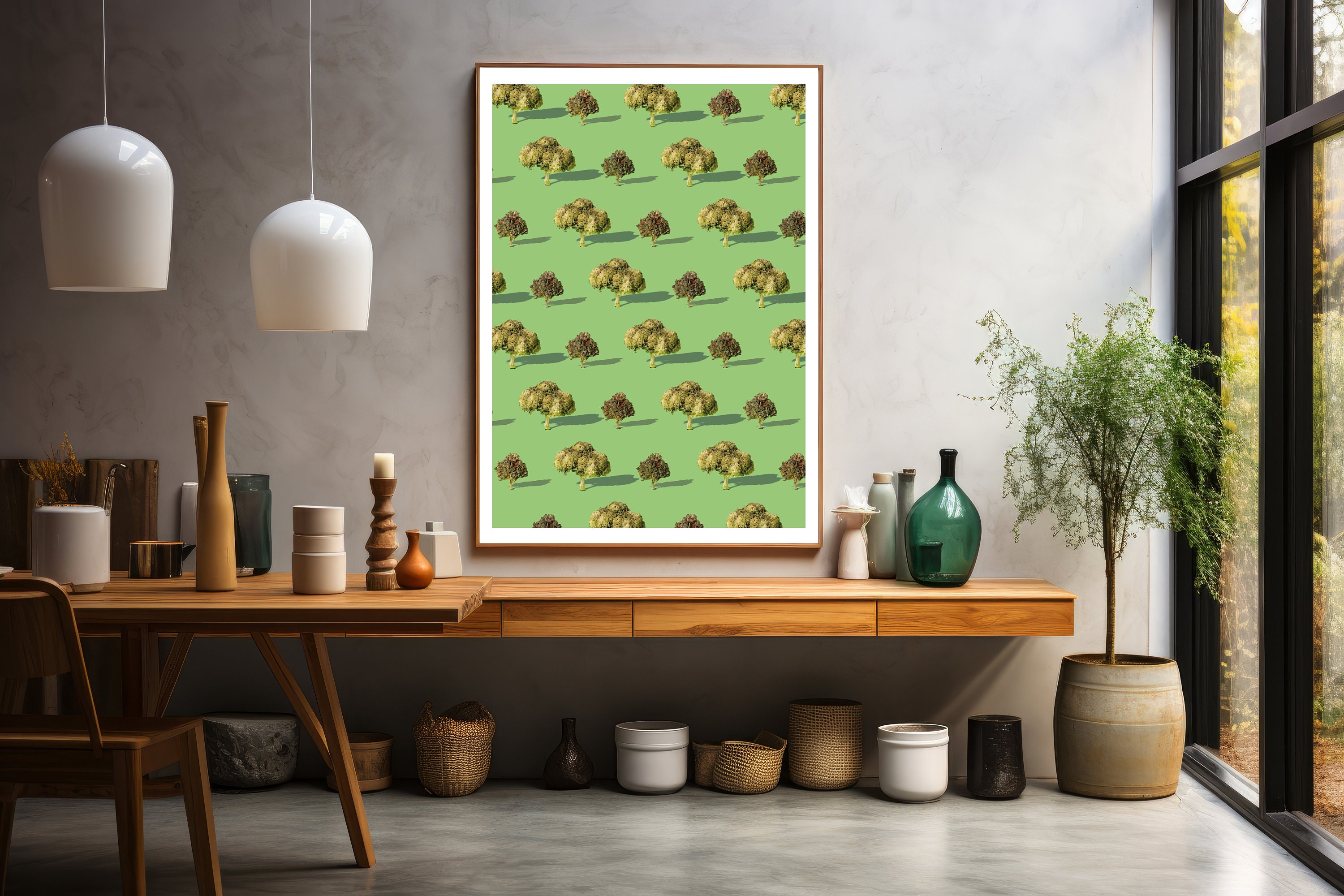 Marijuana Buds Poster, Modern Art, Art Poster, Marijuana Print ...