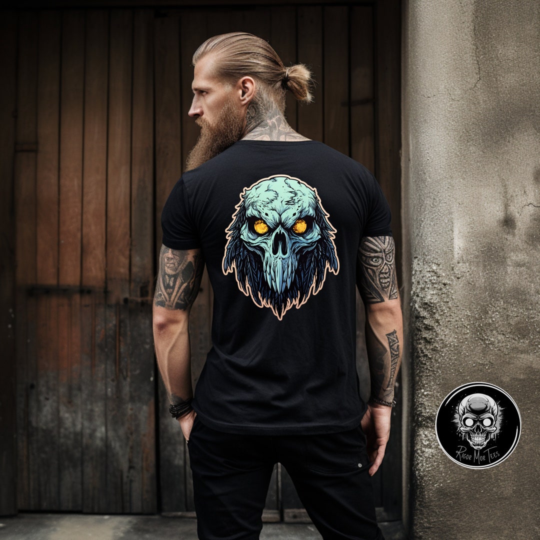 Crowcore Dark Raven Shirt Blue Raven Tshirt Dark Forestcore Black Bird T Shirt Gothic Crow Tee ...