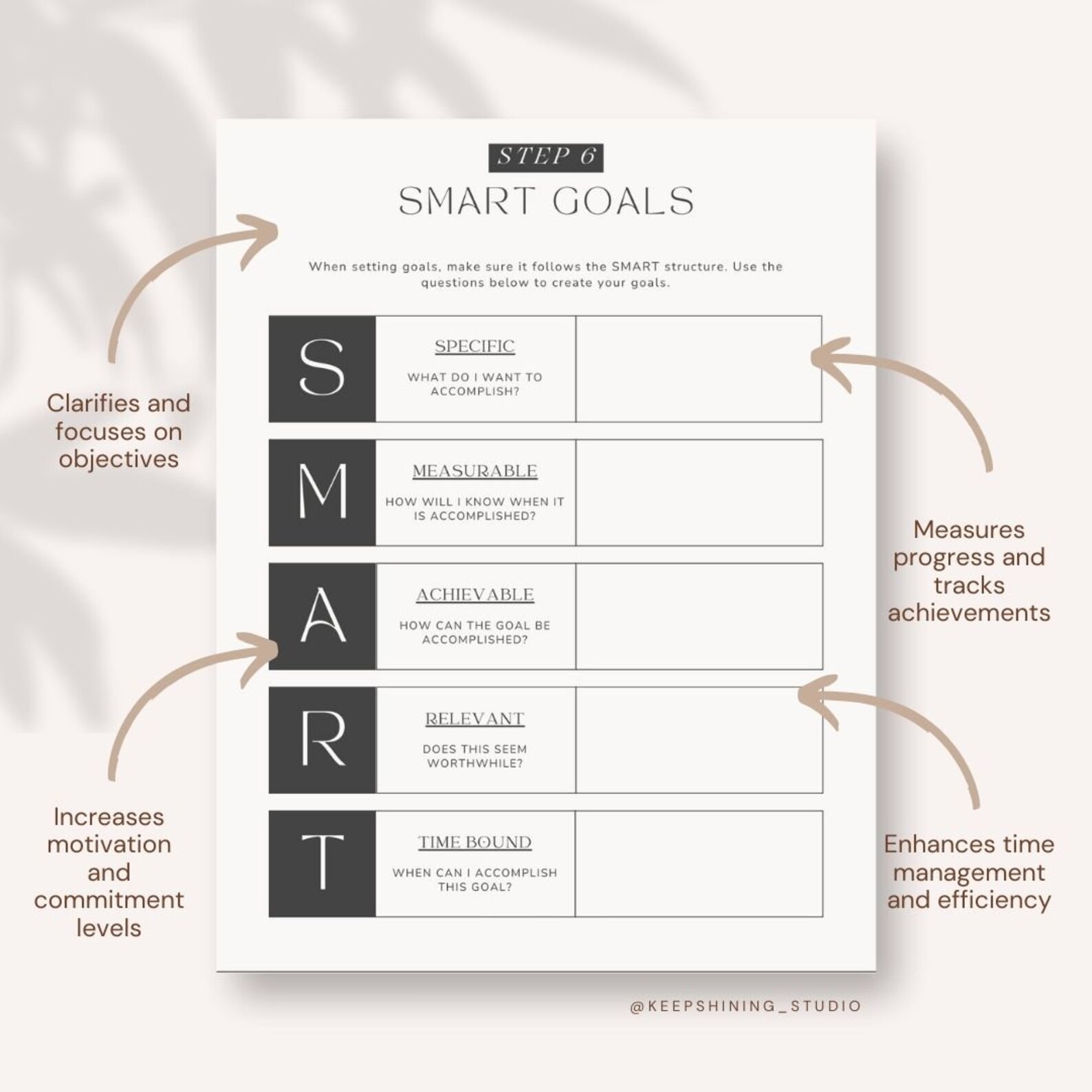 Wheel of Life Tracker, Wheel of Life Workbook Worksheet, Smart Goal ...