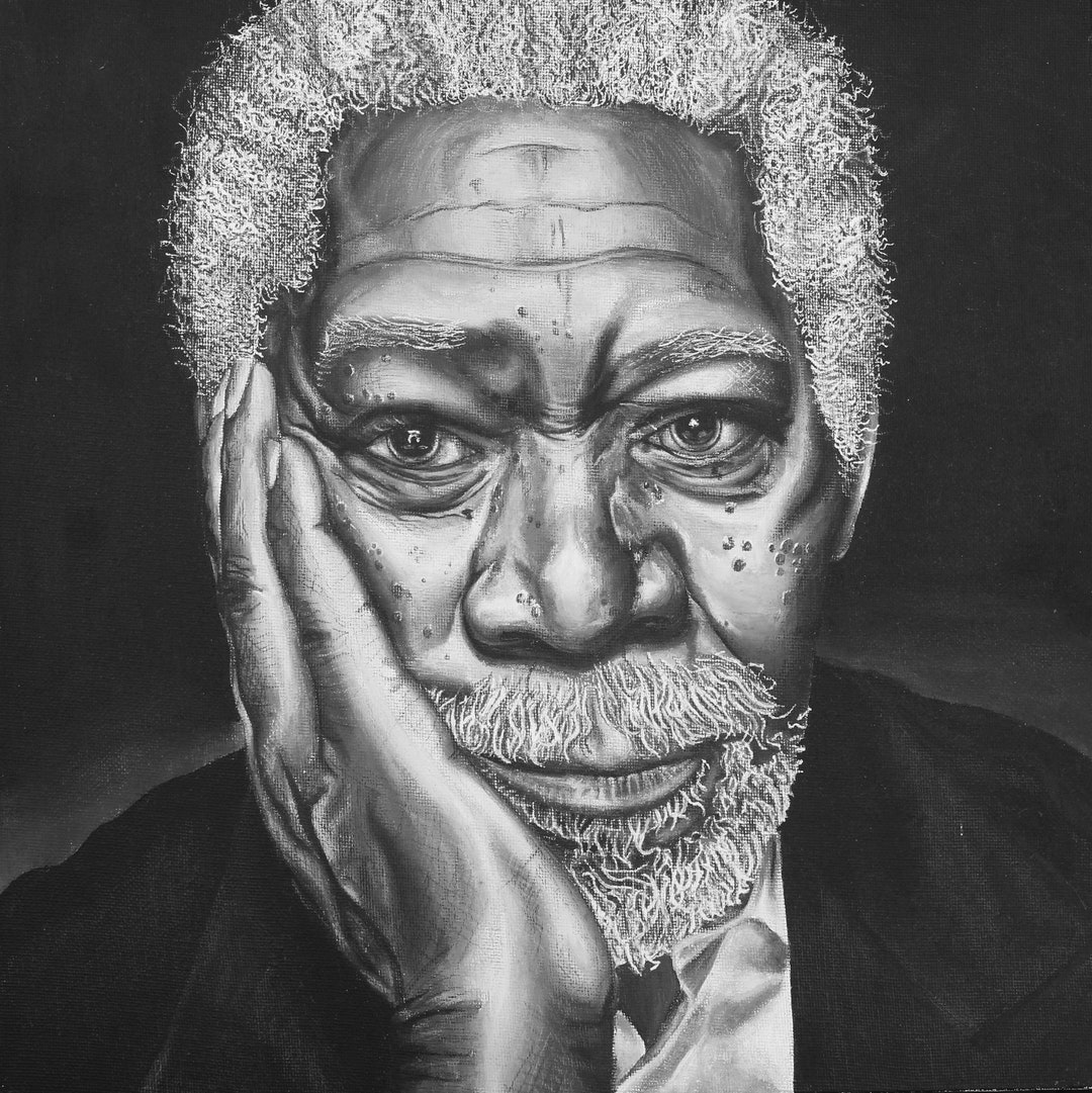 Morgan Freeman Painting Print - Etsy