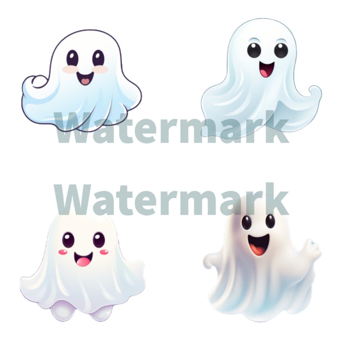 Ghost Emoji Design Pack 4 PNG Files for Online and Offline - Etsy